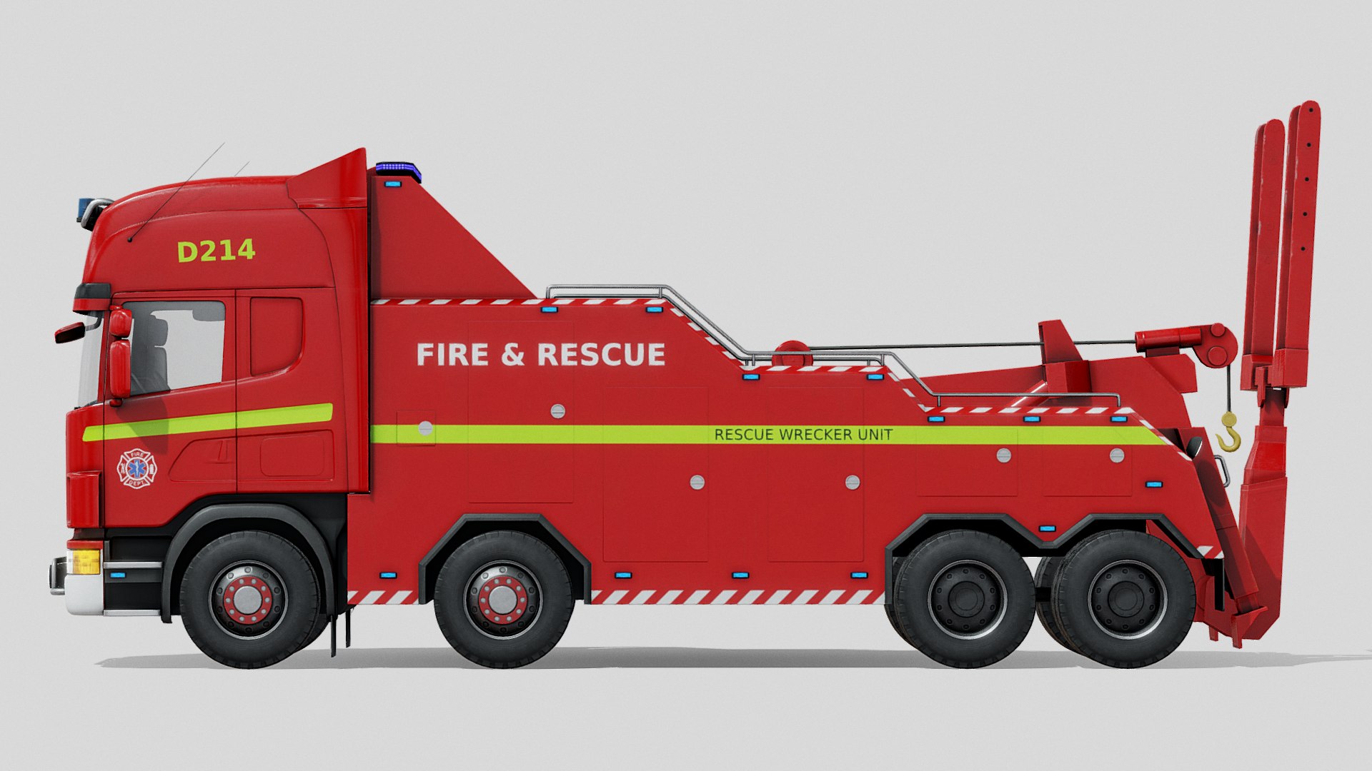3D Fire Rescue Wrecker Unit - TurboSquid 2324130