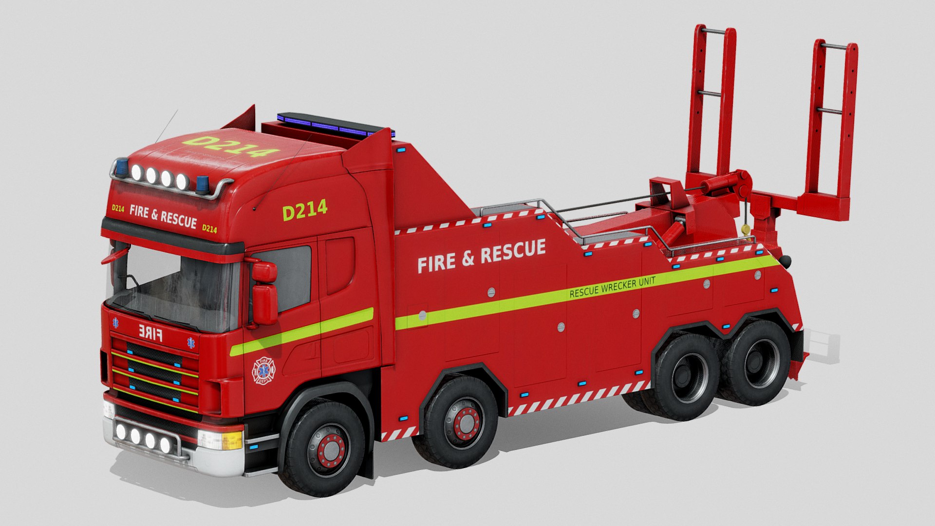3D Fire Rescue Wrecker Unit - TurboSquid 2324130