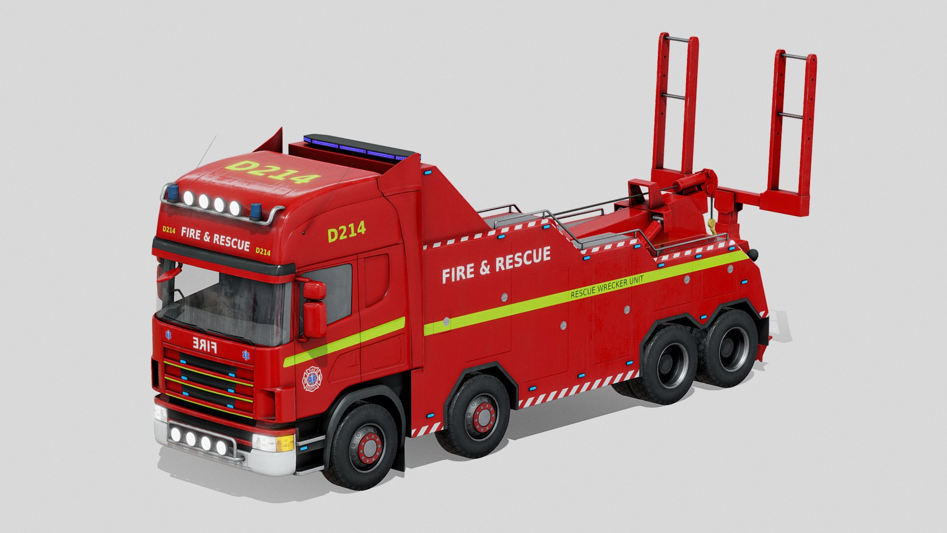 3D Fire Rescue Wrecker Unit - TurboSquid 2324130