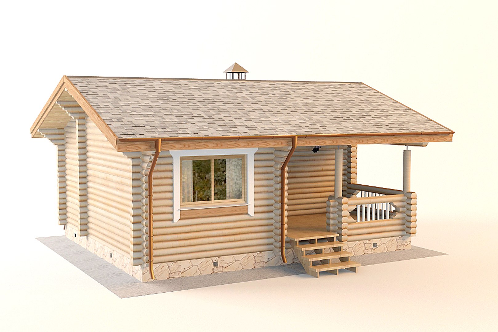 3d Log House