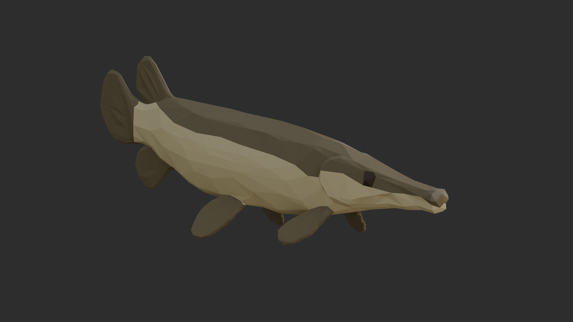 3D LowPoly Alligator Gar Rigged Animated - TurboSquid 2386401