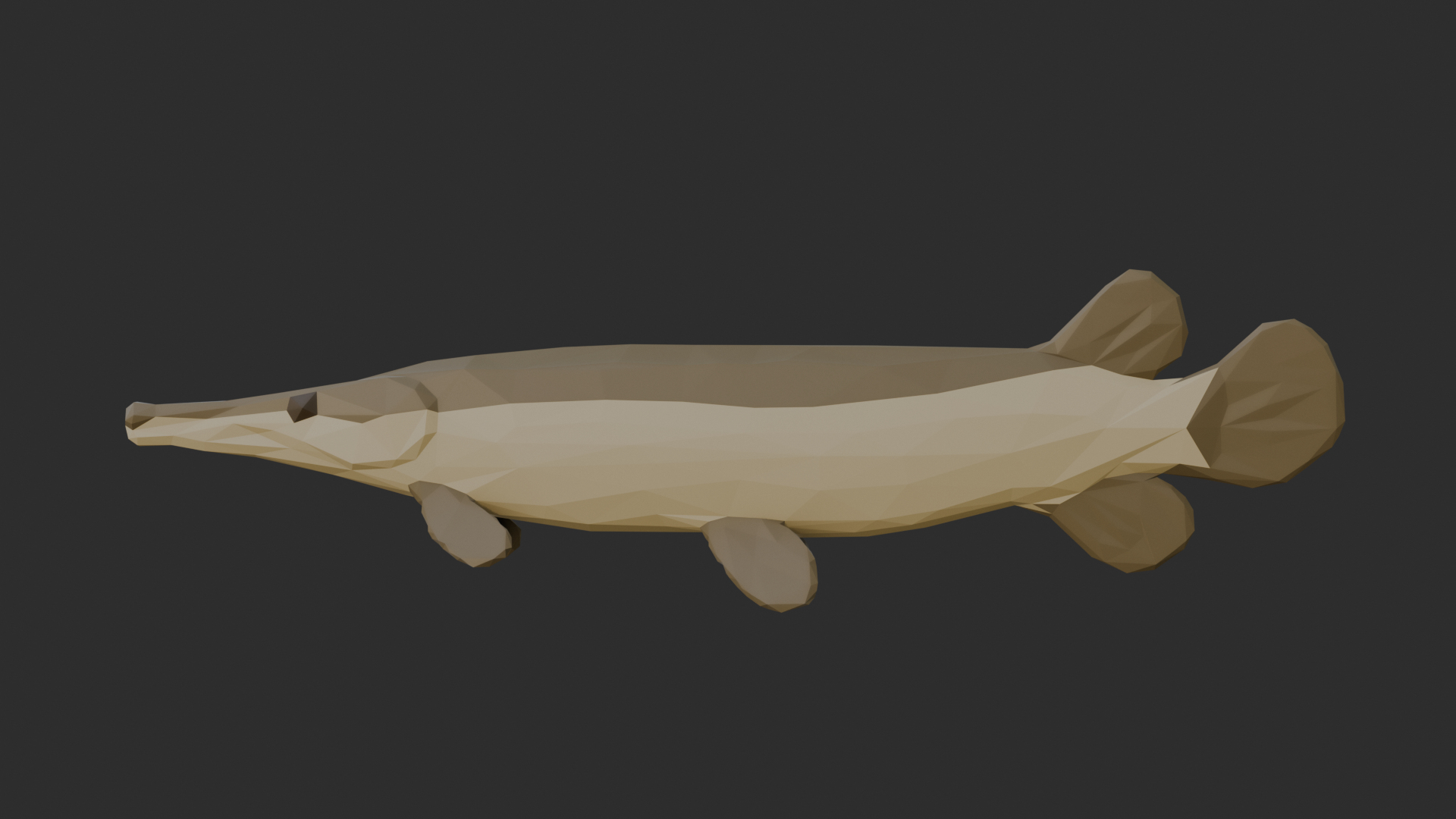 3D LowPoly Alligator Gar Rigged Animated - TurboSquid 2386401