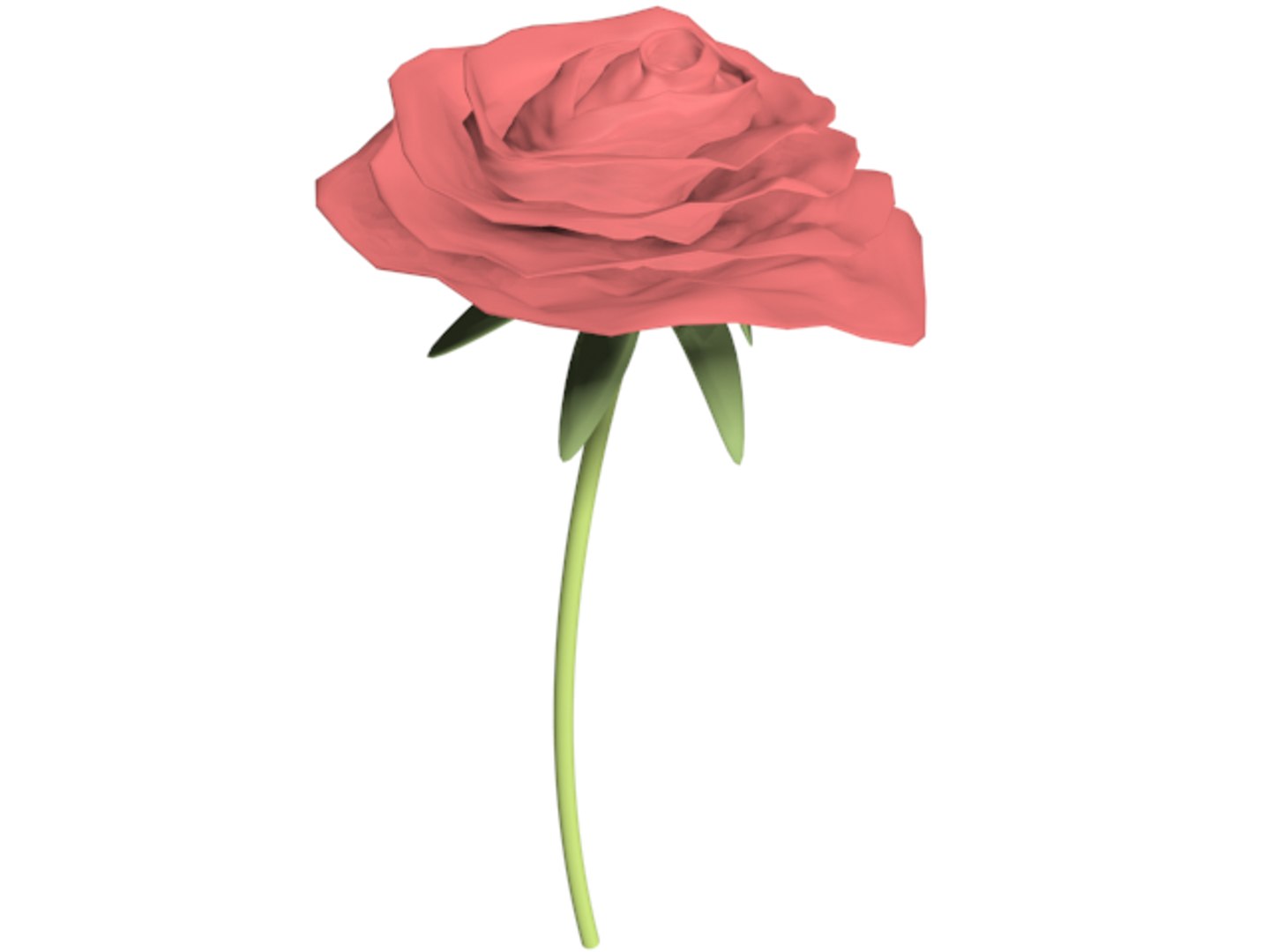 3d Red Rose Model