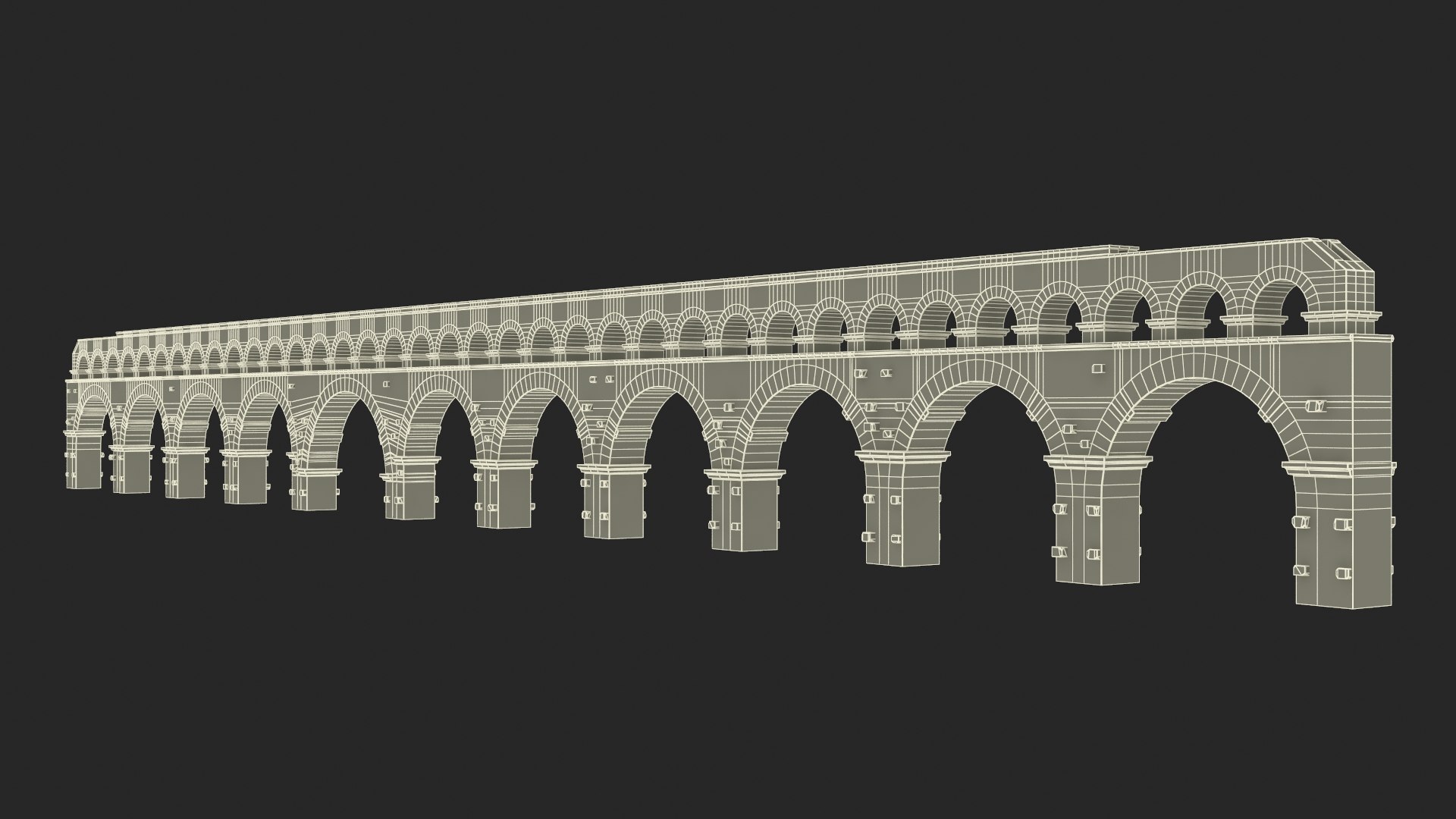 3D Model Single Tier Aqueduct - TurboSquid 2349815