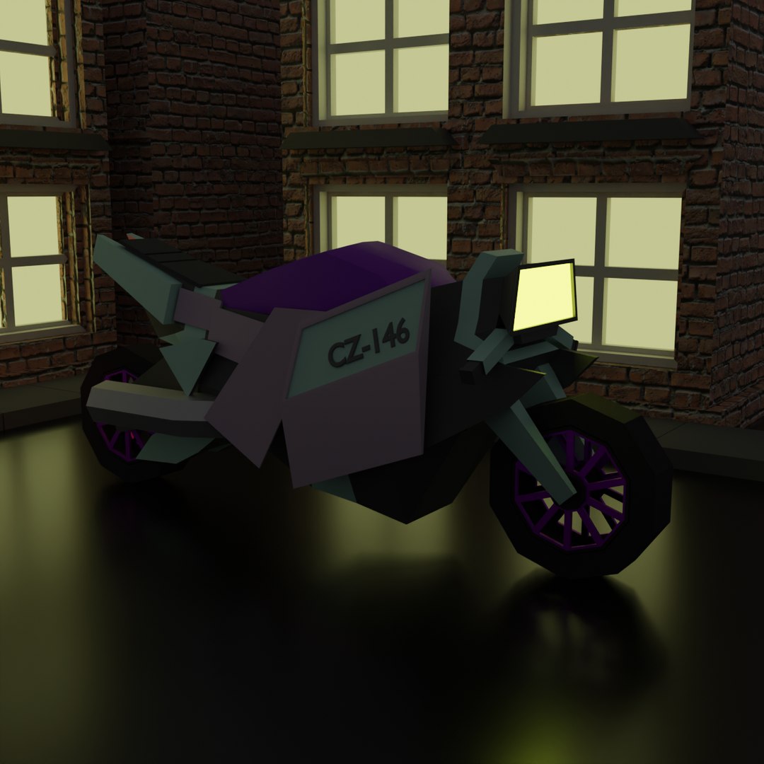 3D Futuristic Simple Motorcycle Model - TurboSquid 2183760