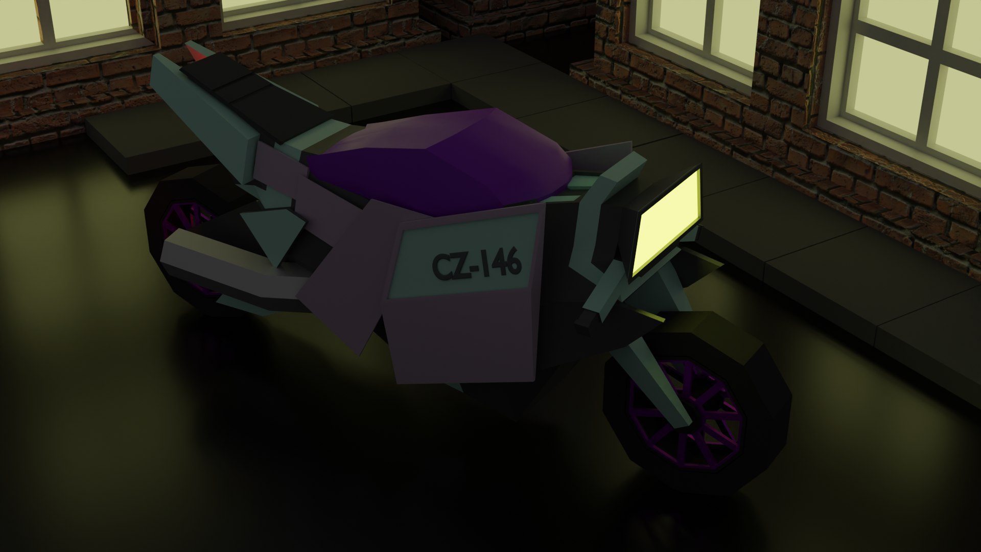 3D Futuristic Simple Motorcycle Model - TurboSquid 2183760