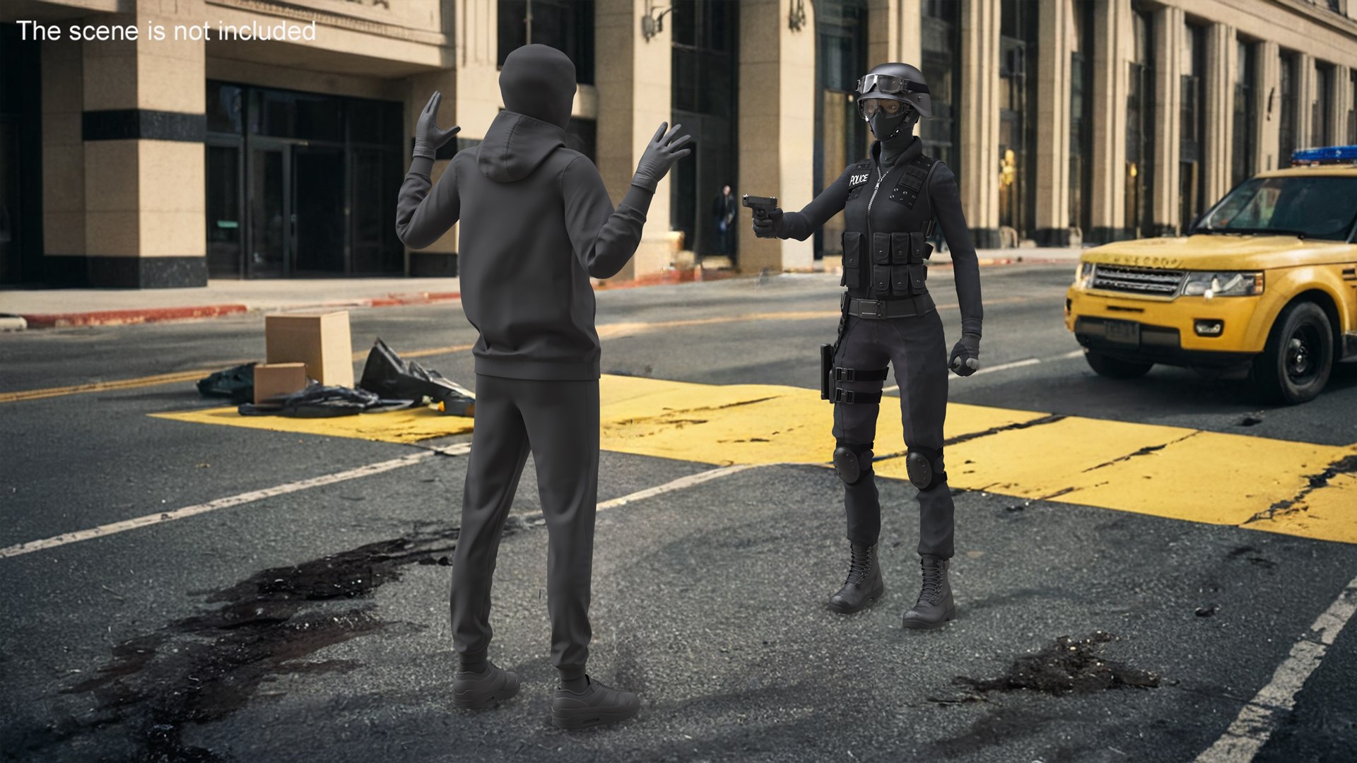Robber Surrendering To Police Officer 3D Model - TurboSquid 2341190