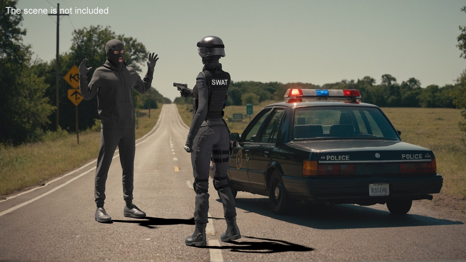 Robber Surrendering To Police Officer 3D Model - TurboSquid 2341190