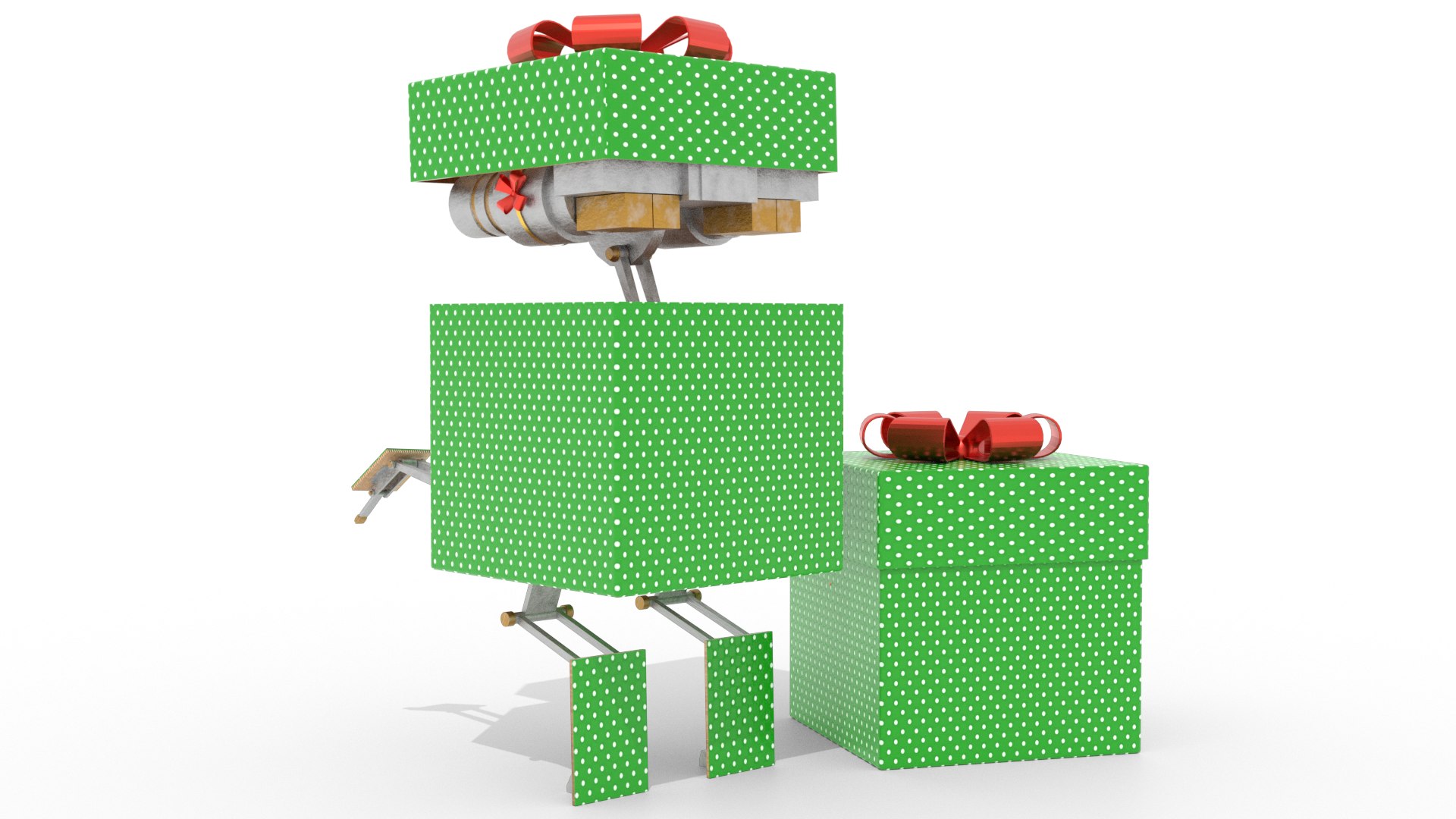 Gift Present Robot Rigged Low-poly 3D Model - TurboSquid 2004153