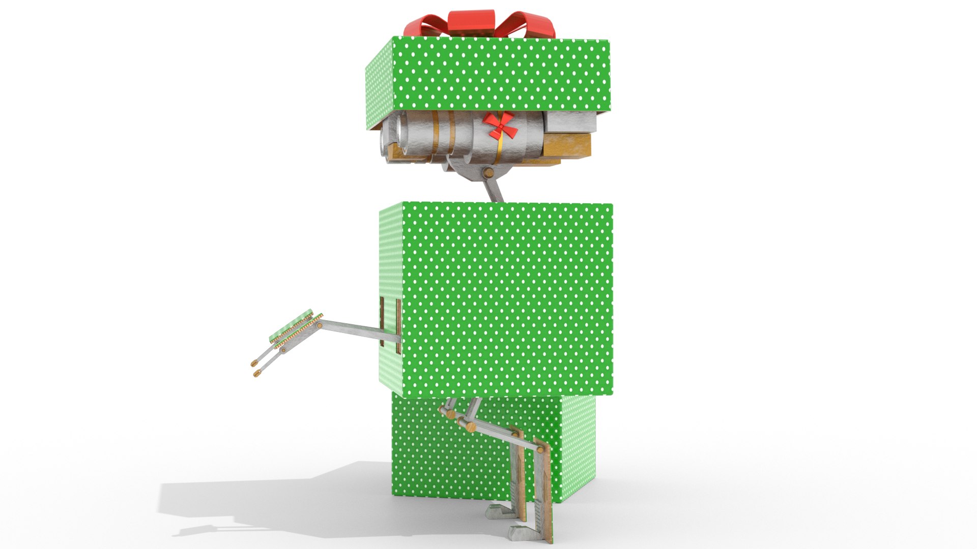 Gift Present Robot Rigged Low-poly 3D Model - TurboSquid 2004153