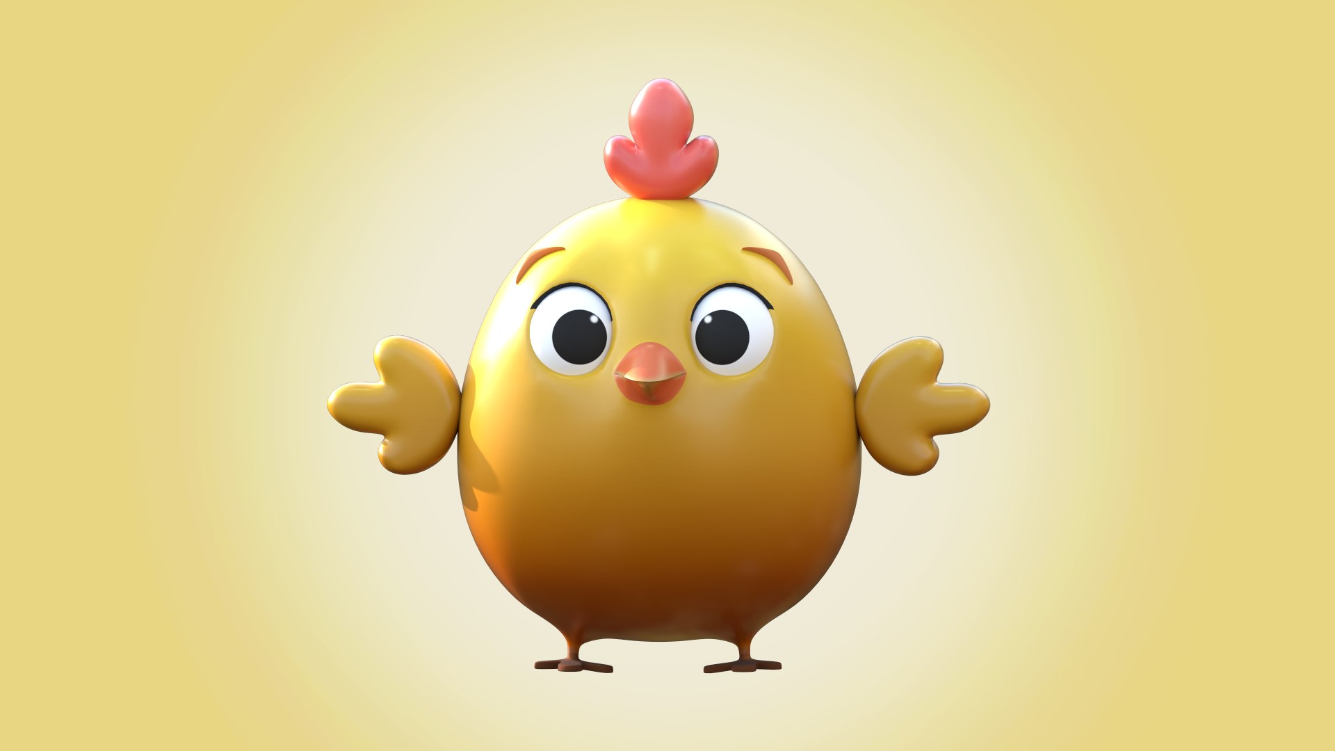 3D Cartoon Small Bird Chick Model - TurboSquid 2207963