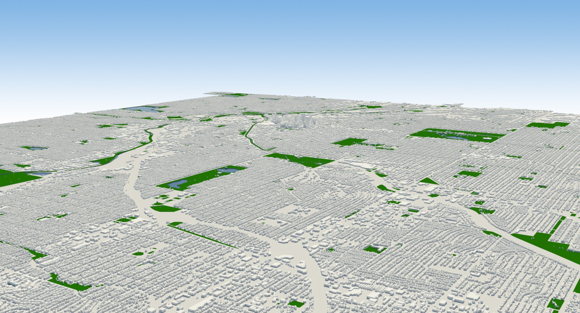 3d Model Denver Cityscape Build