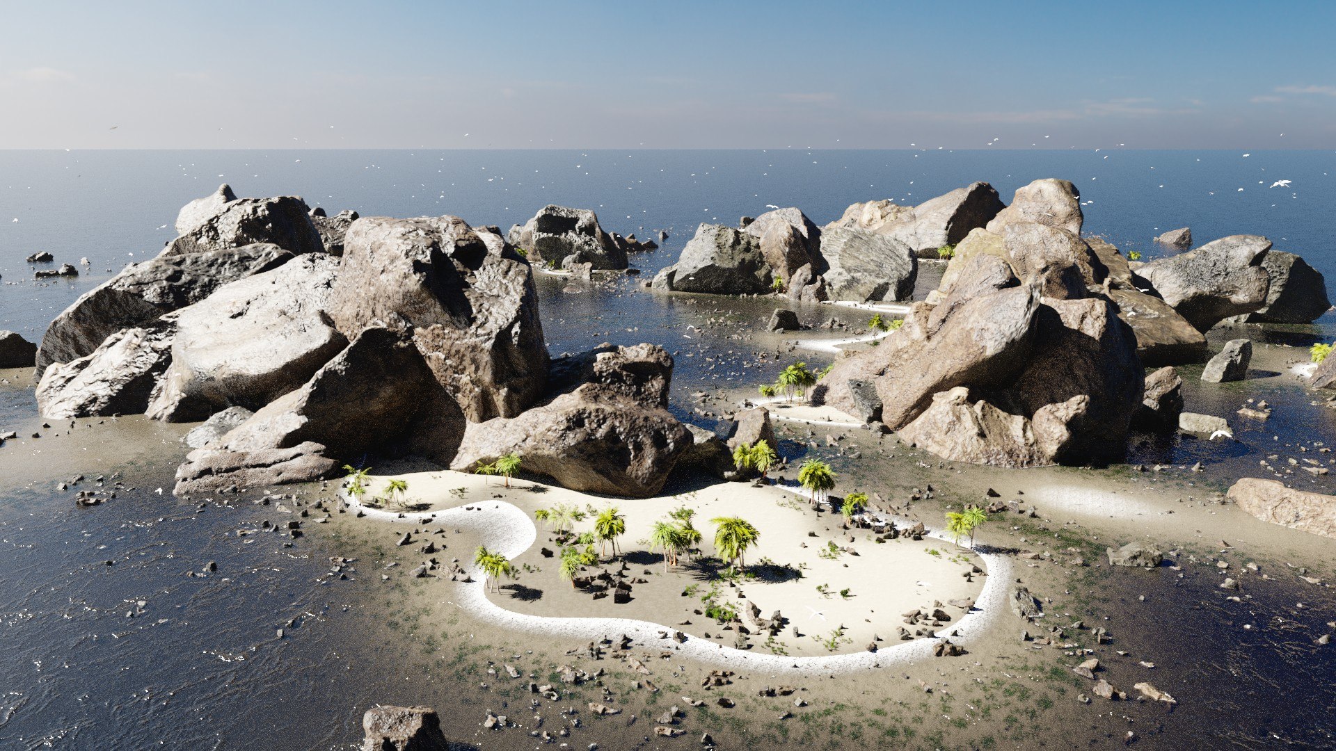 3D Archipelago of rocks model - TurboSquid 2162729