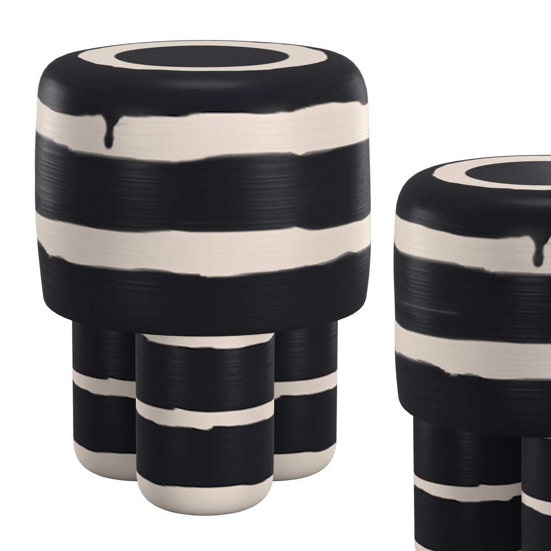 STRIPED MILKING STOOL 3D model - TurboSquid 2137948