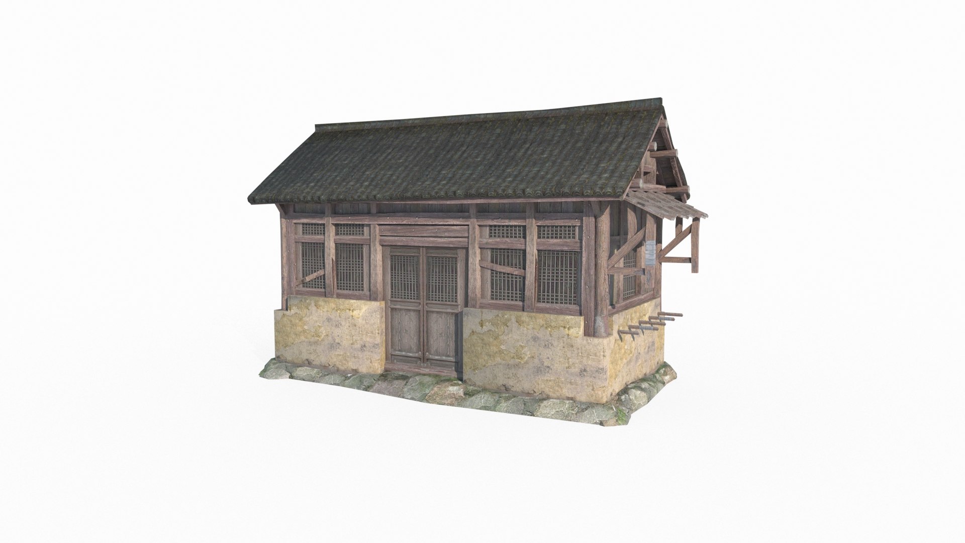Ancient Asian Architecture Partial House 3D Model - TurboSquid 2109439