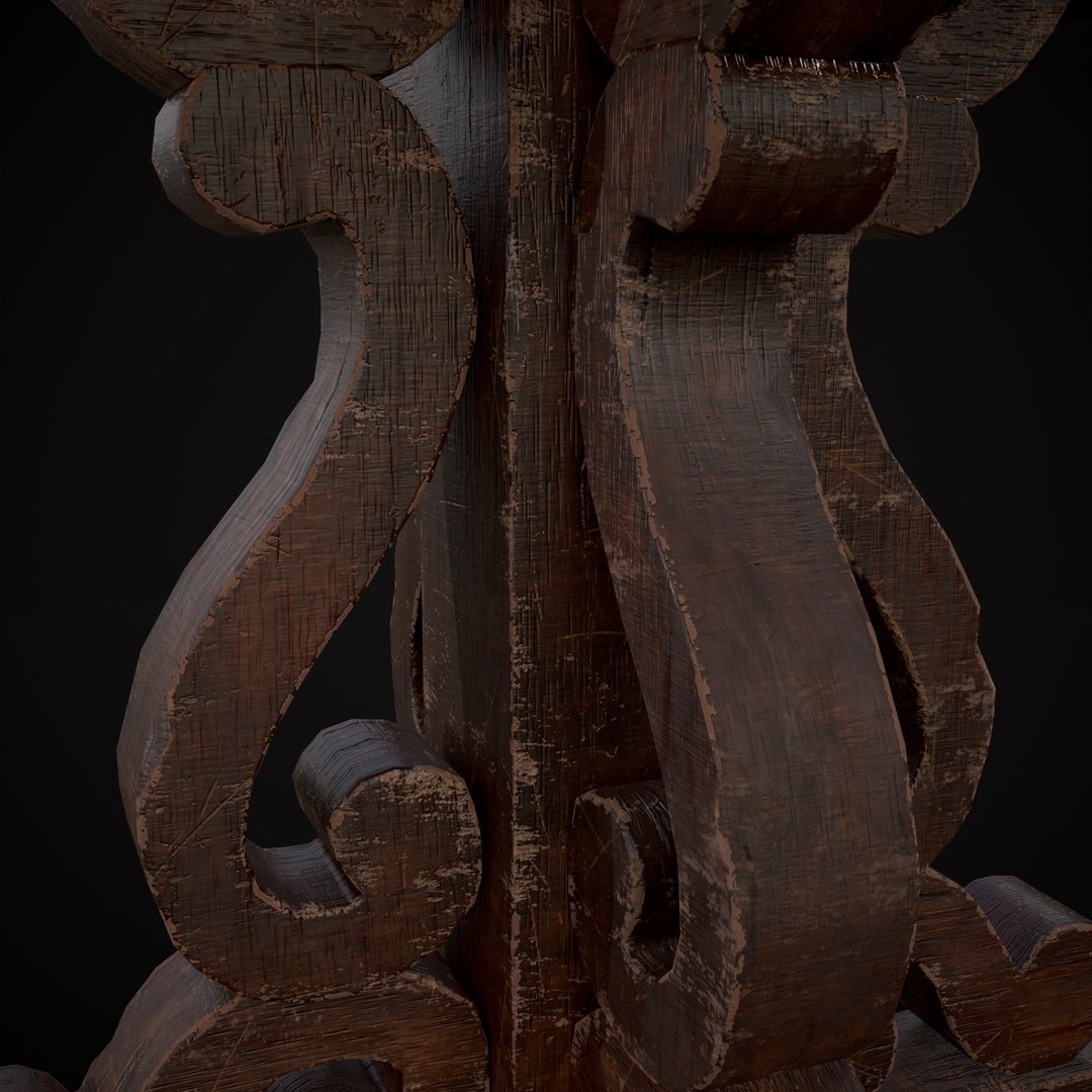Mahogany Medieval Antique Round Table model - TurboSquid 1984817