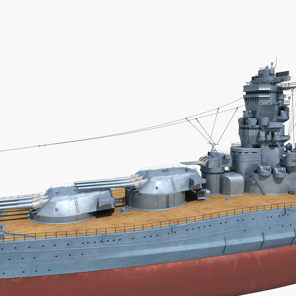 Japanese battleship musashi 1942 3D model - TurboSquid 1352267