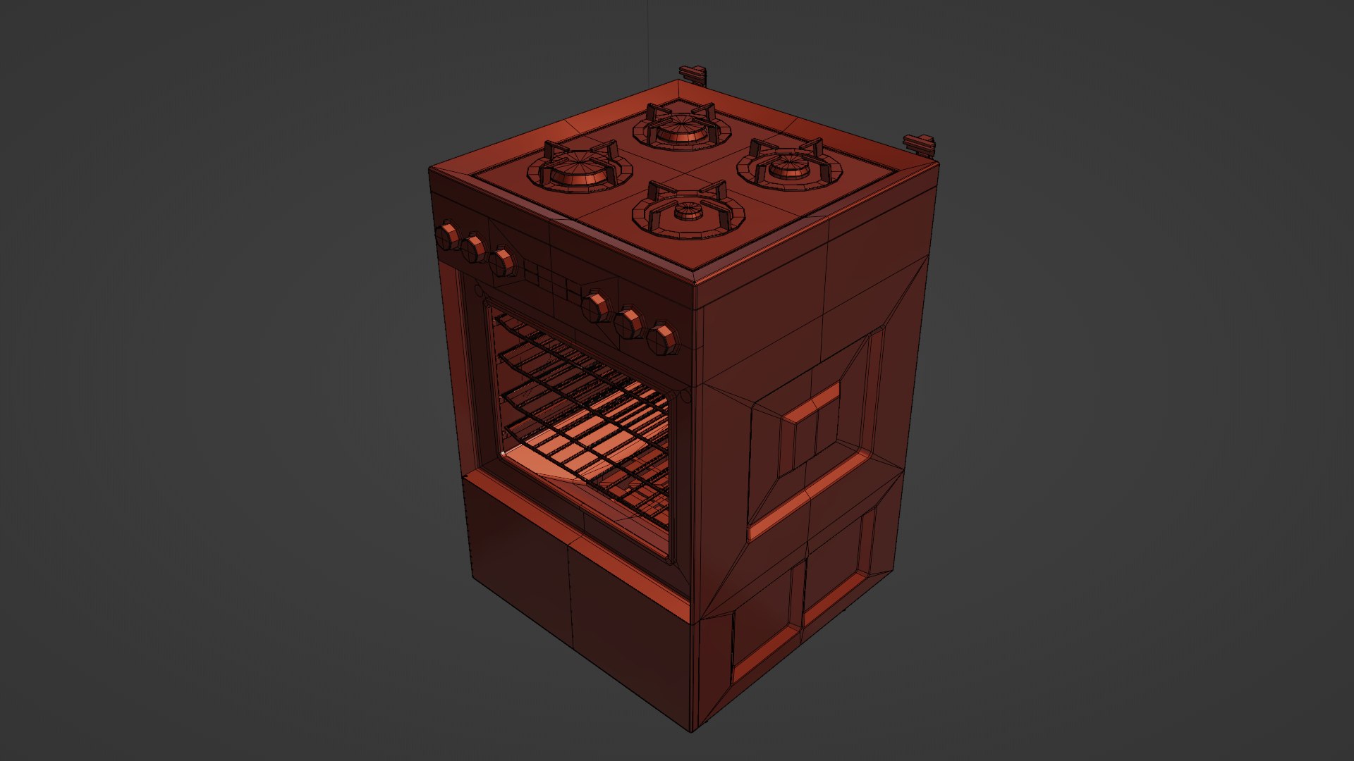 3D Low Poly Kitchen Stove - TurboSquid 2223812