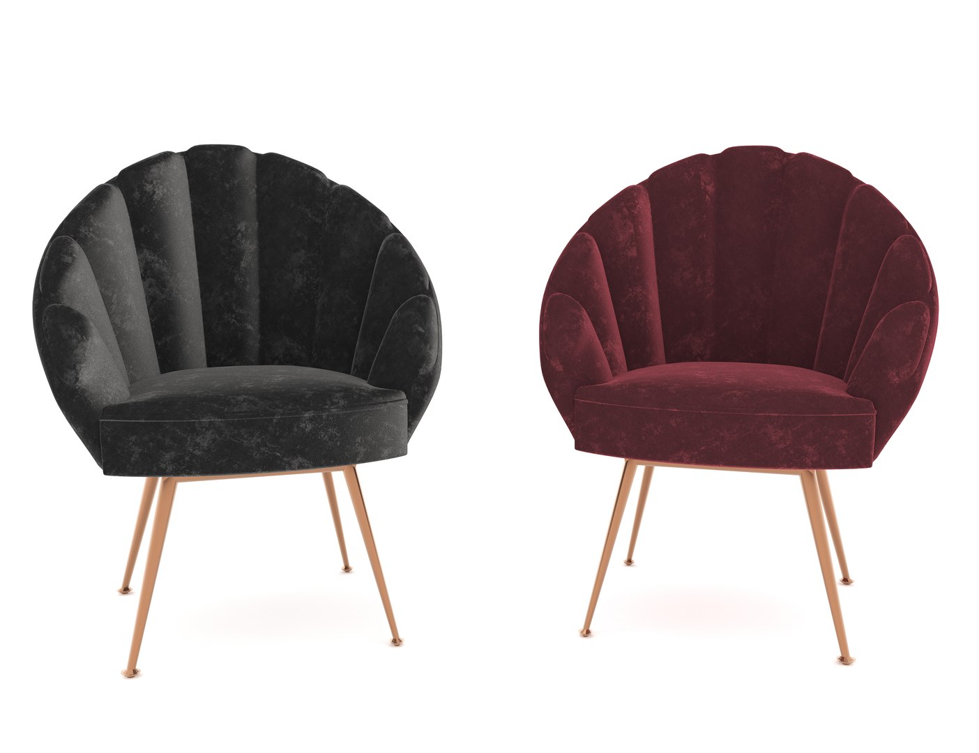 3D Velvet Shell Chair 3D Model Model - TurboSquid 1962510