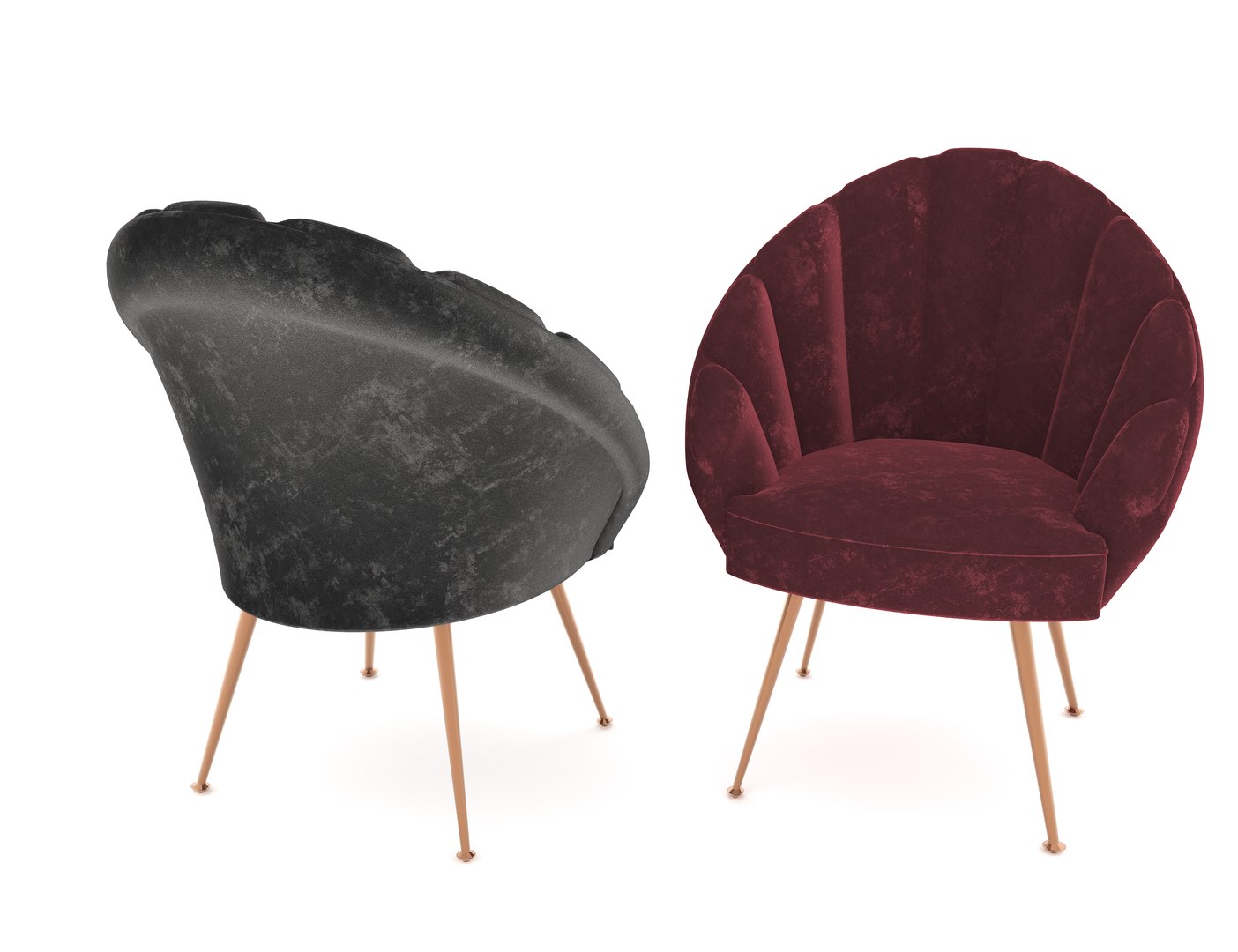 3D Velvet Shell Chair 3D Model Model - TurboSquid 1962510