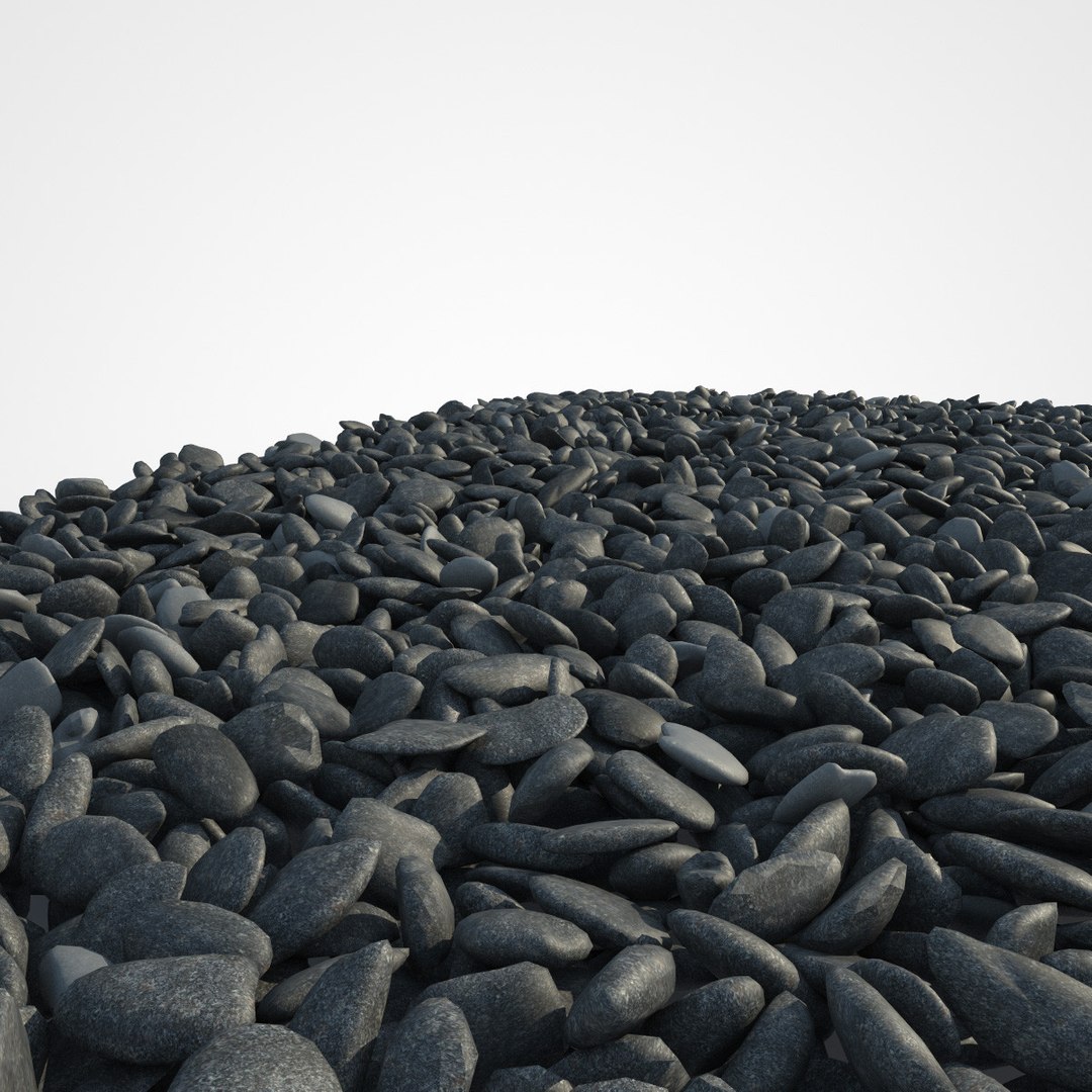 3d Black Grey Pebbles