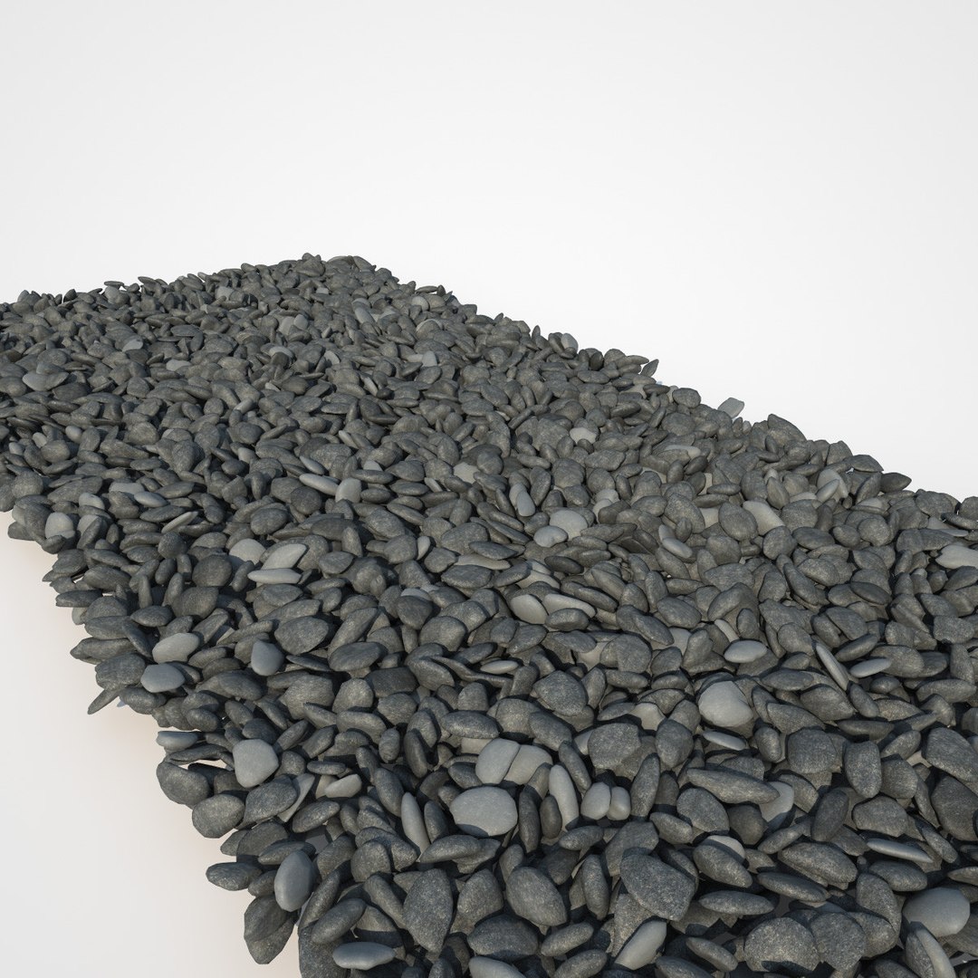 3d Black Grey Pebbles