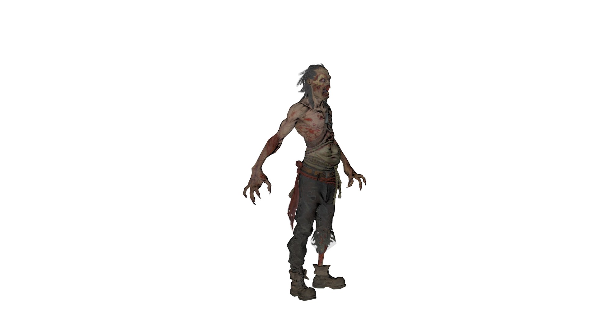 Mutant Zombie 3D Model Post Apocalyptic Horror Asset 3D Model ...