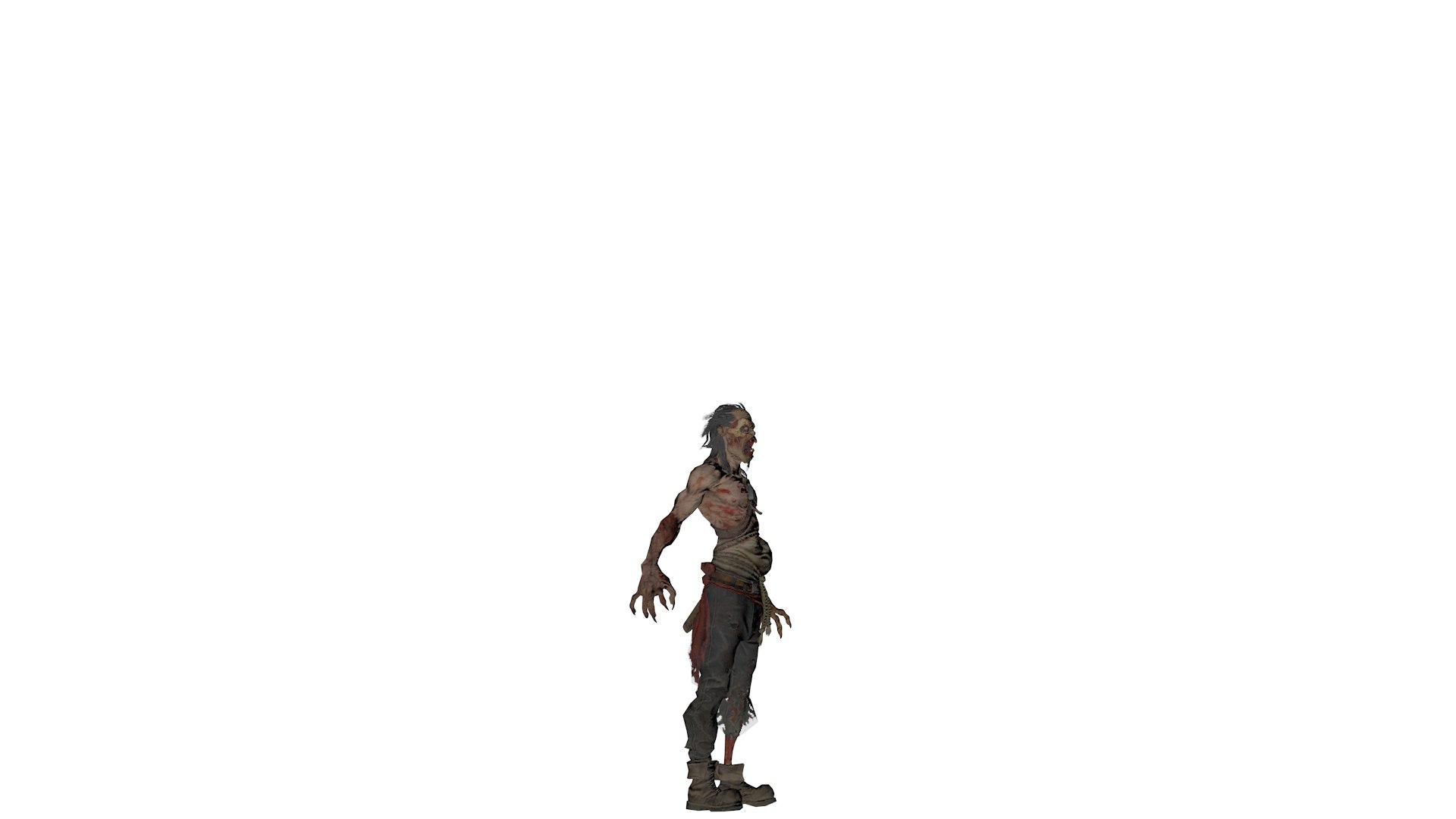 Mutant Zombie 3D Model Post Apocalyptic Horror Asset 3D Model ...