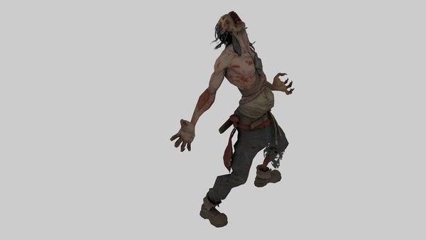 modelo 3d Modelo 3D de zombi mutante, objeto de terror postapocalíptico ...