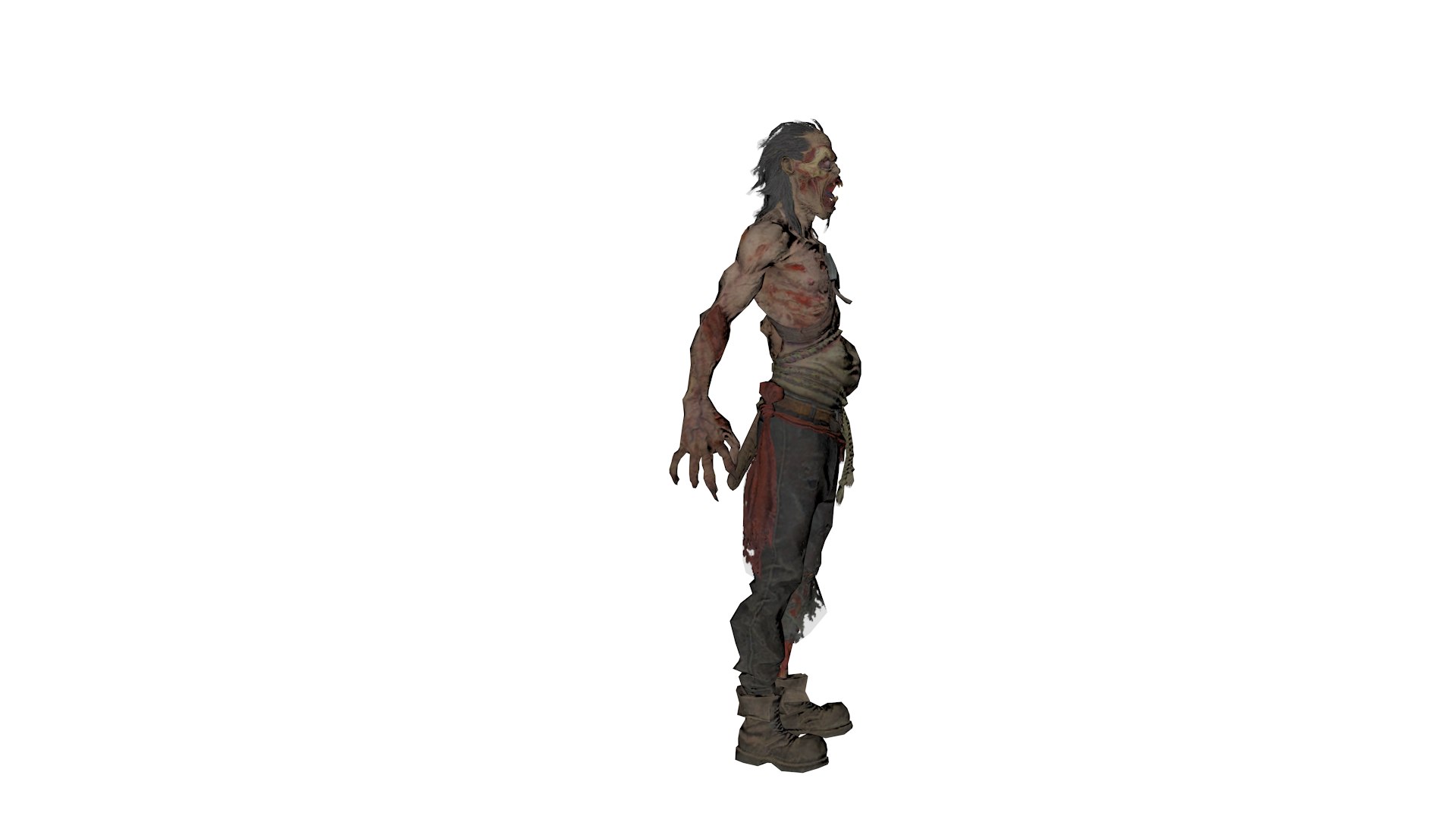 Mutant Zombie 3D Model Post Apocalyptic Horror Asset 3D Model ...