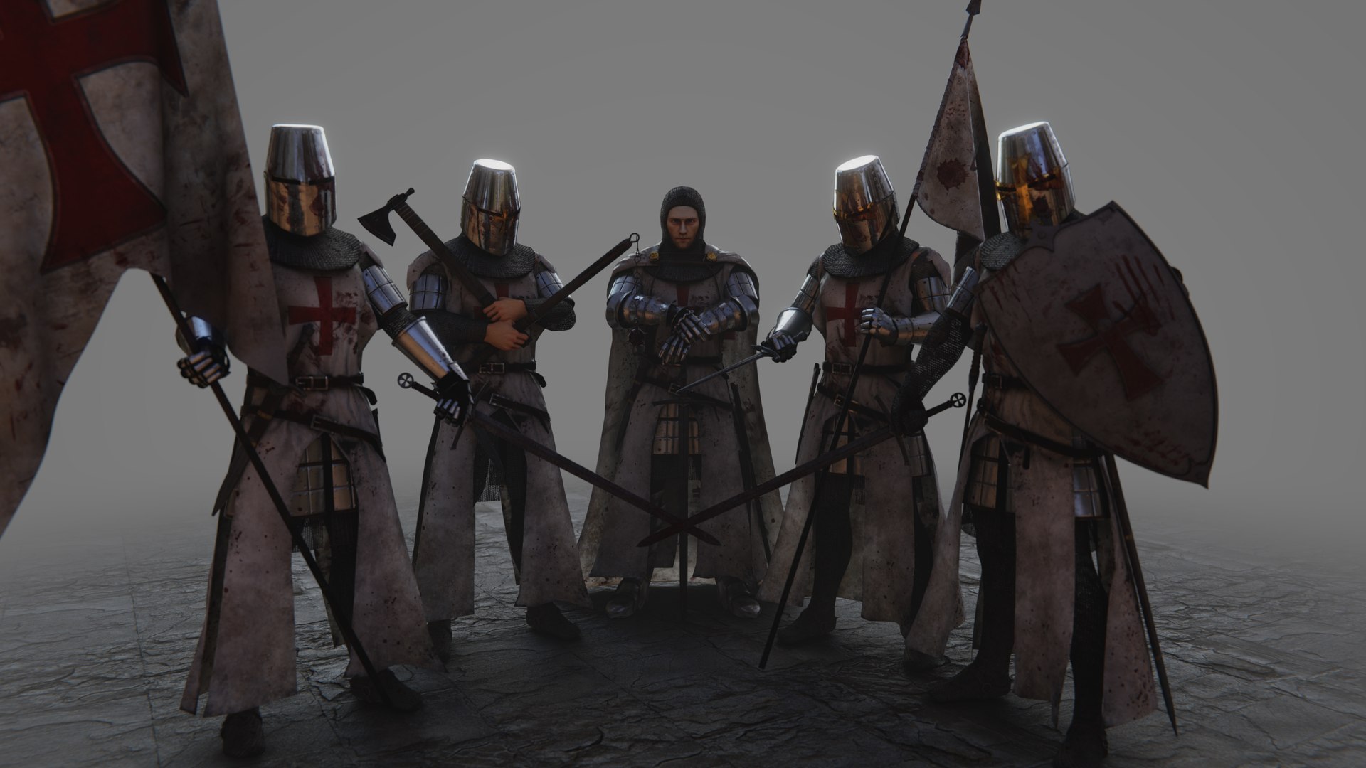 3D templar knight - TurboSquid 1431552