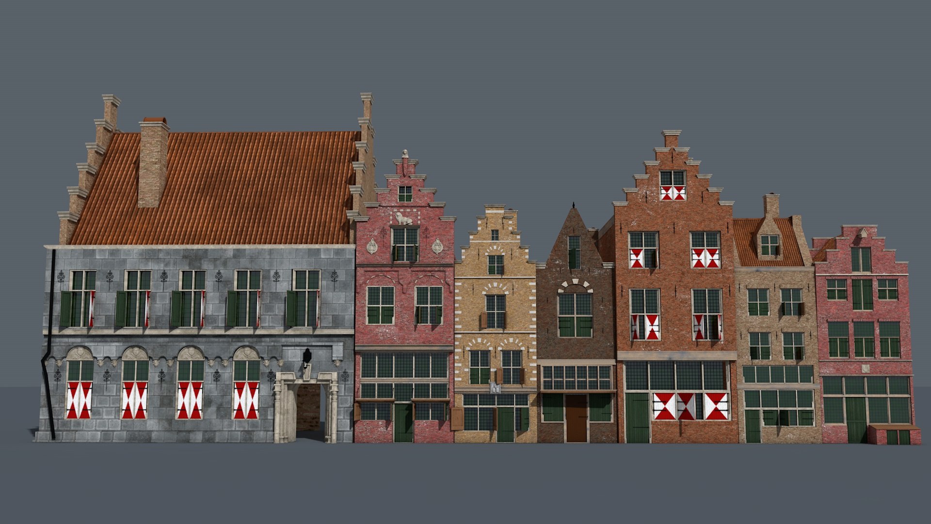 3D Old Dutch Houses - TurboSquid 1363884