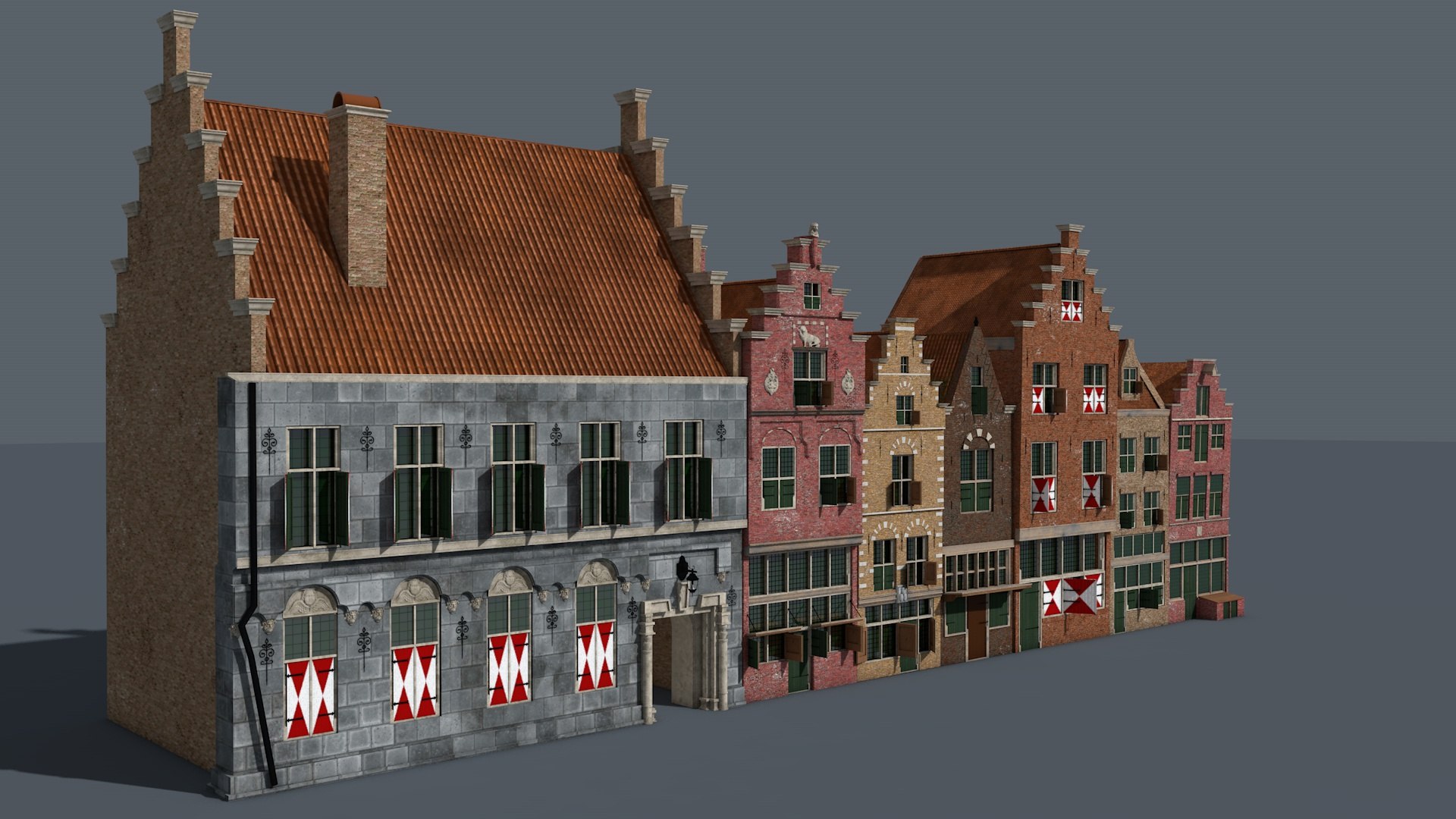 3D Old Dutch Houses - TurboSquid 1363884