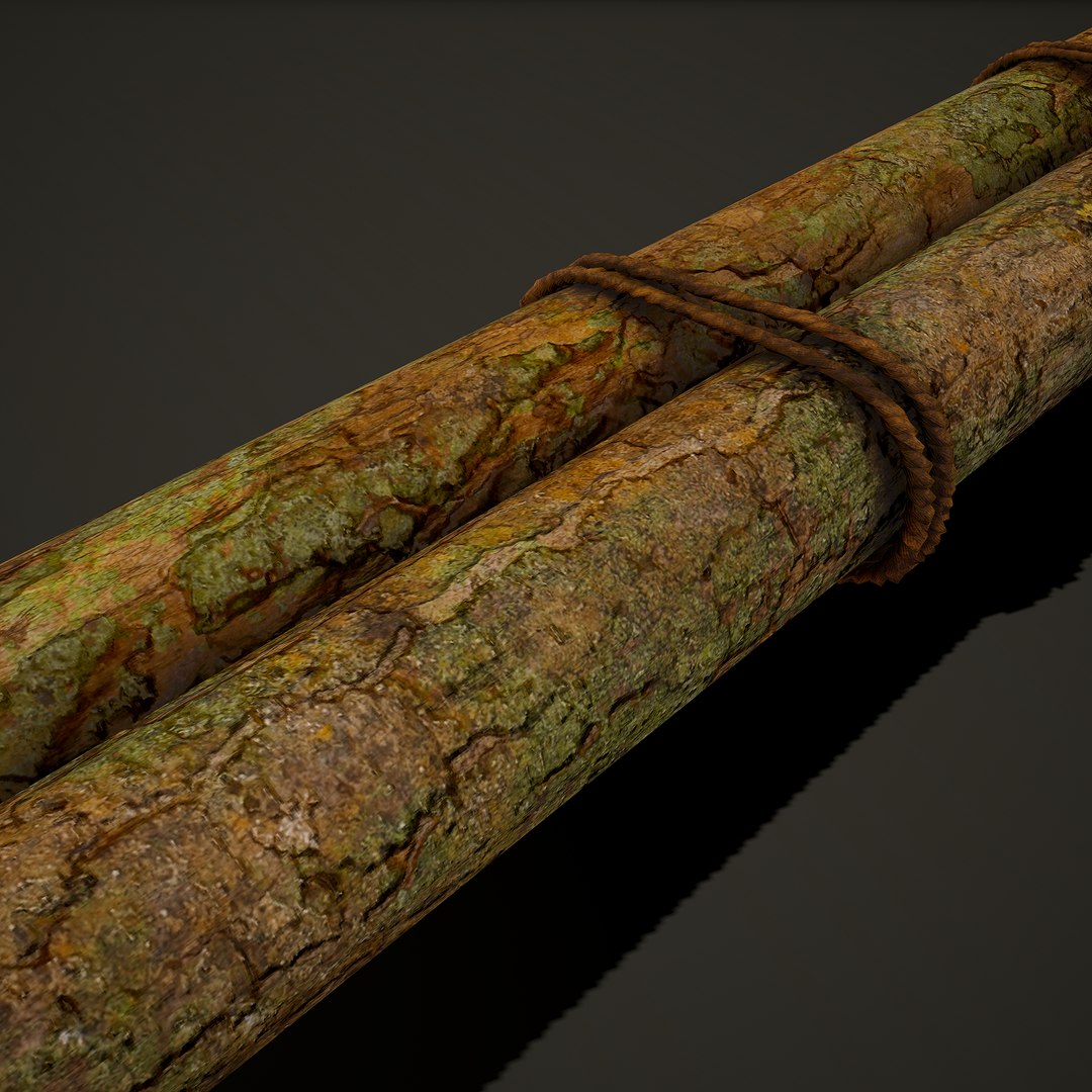 3D tied logs rope - TurboSquid 1602677