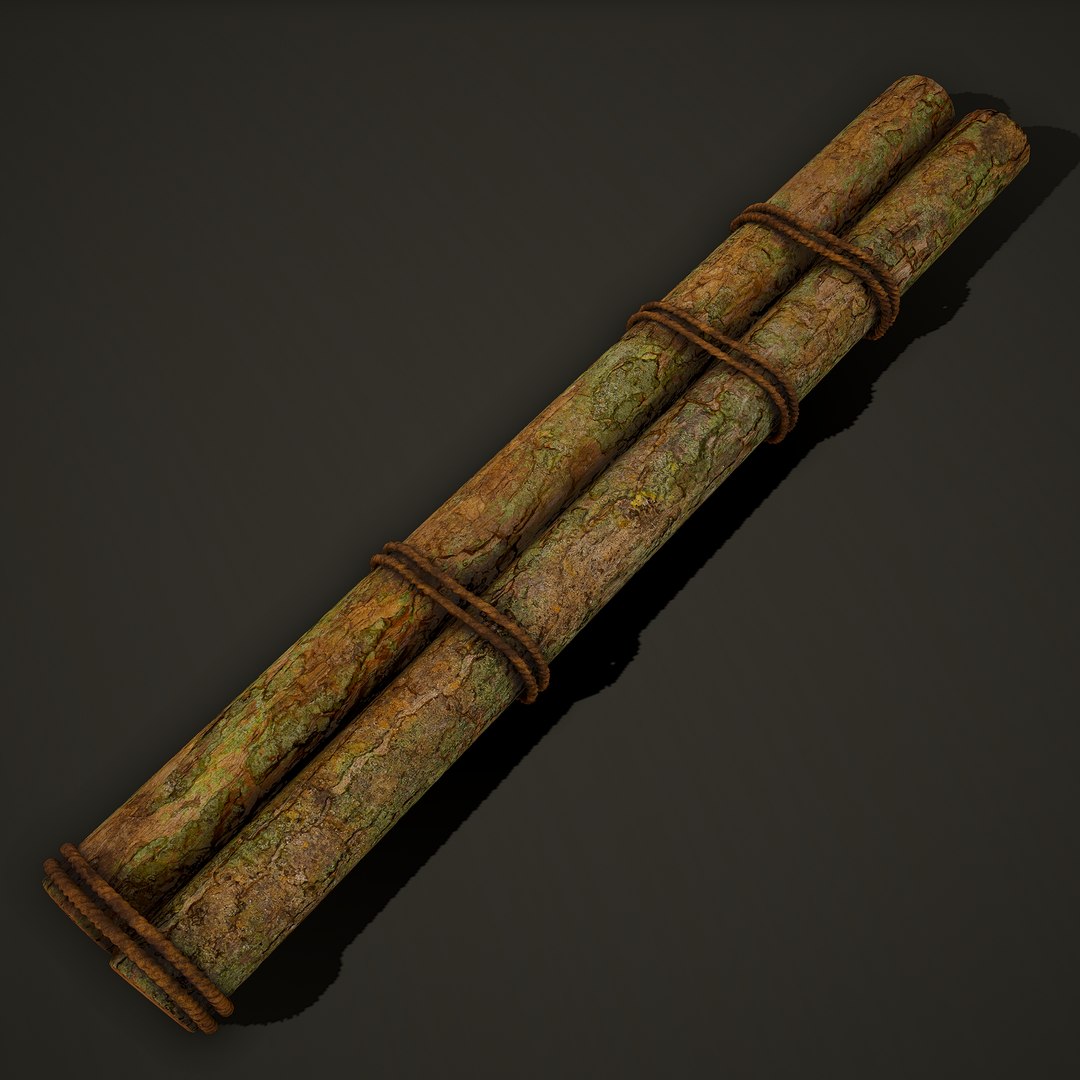 3D tied logs rope - TurboSquid 1602677