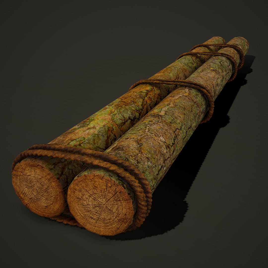 3D tied logs rope - TurboSquid 1602677