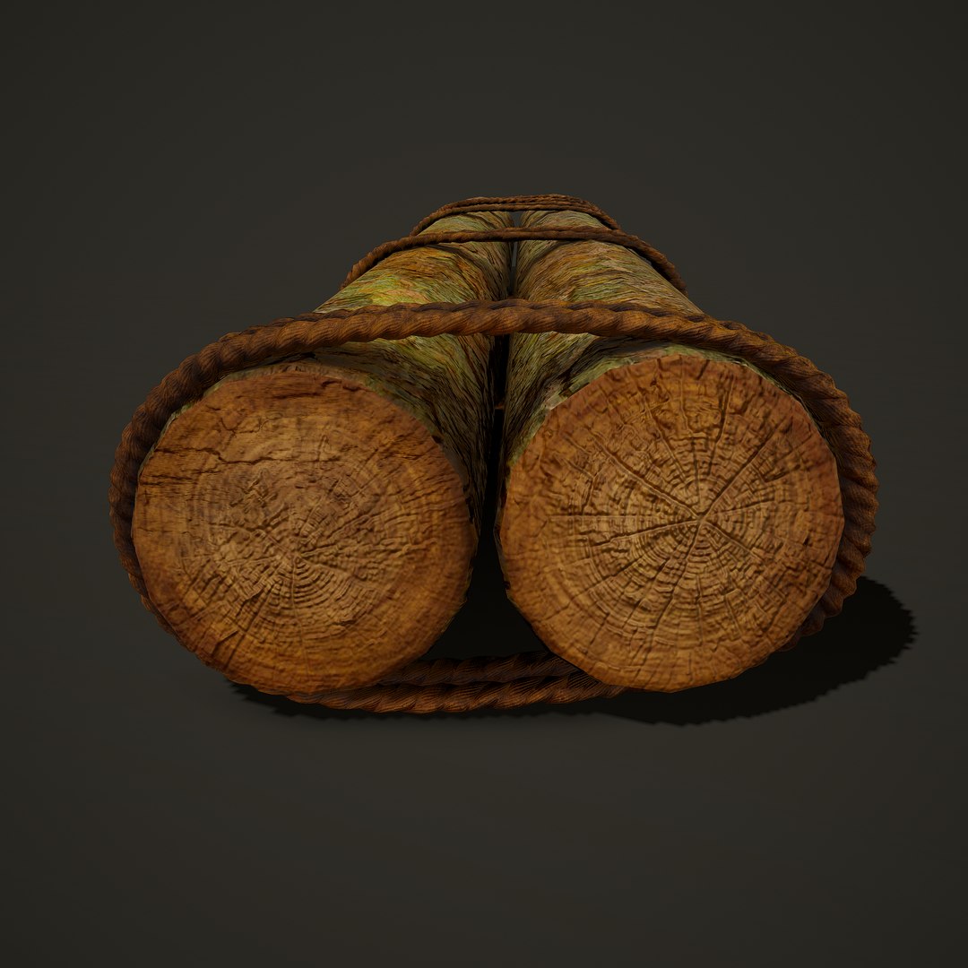 3D tied logs rope - TurboSquid 1602677