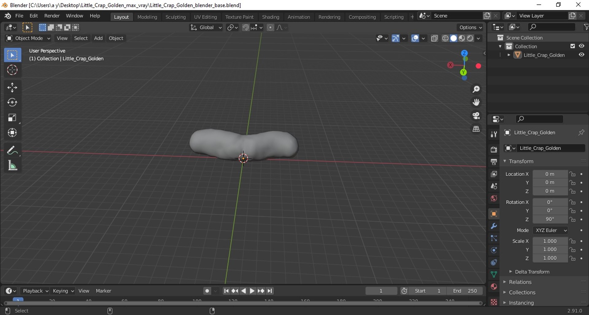 3D Little Crap Golden Model - TurboSquid 1734303