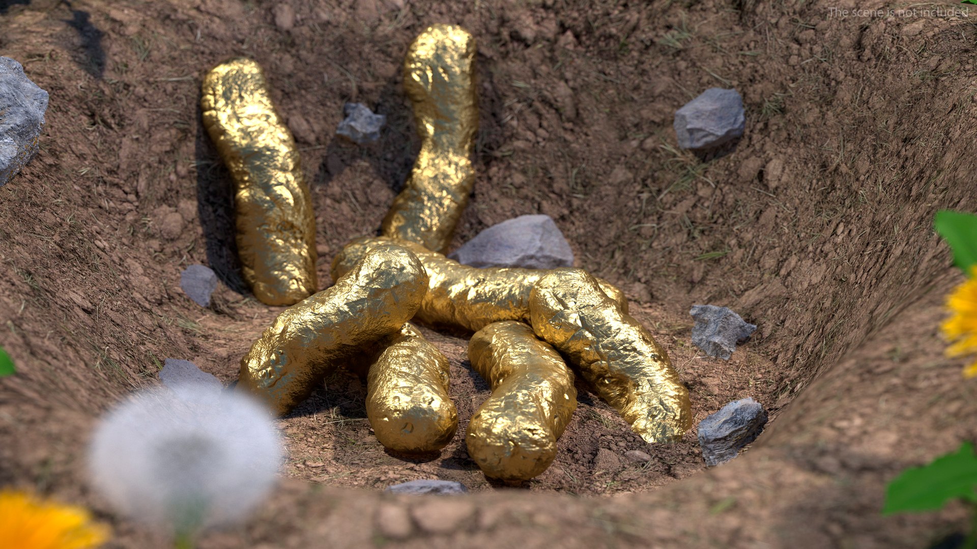 3D Little Crap Golden Model - TurboSquid 1734303