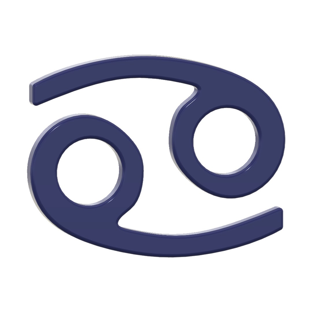 3d cancer zodiac sign model