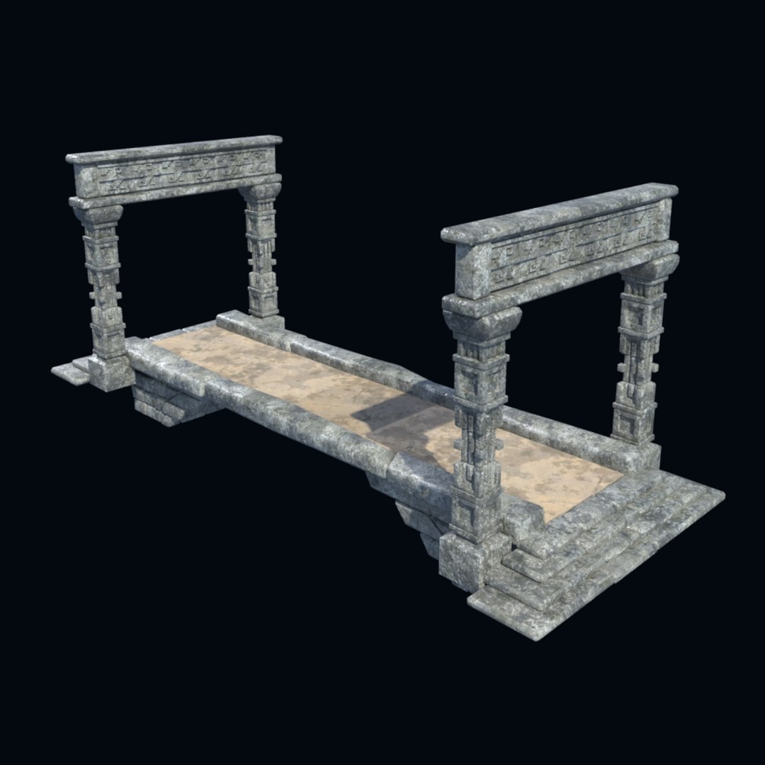 3D BRIDGE AZTEC MAYAN INCA STONE PLATFORM STAIRS COLLECTION ...