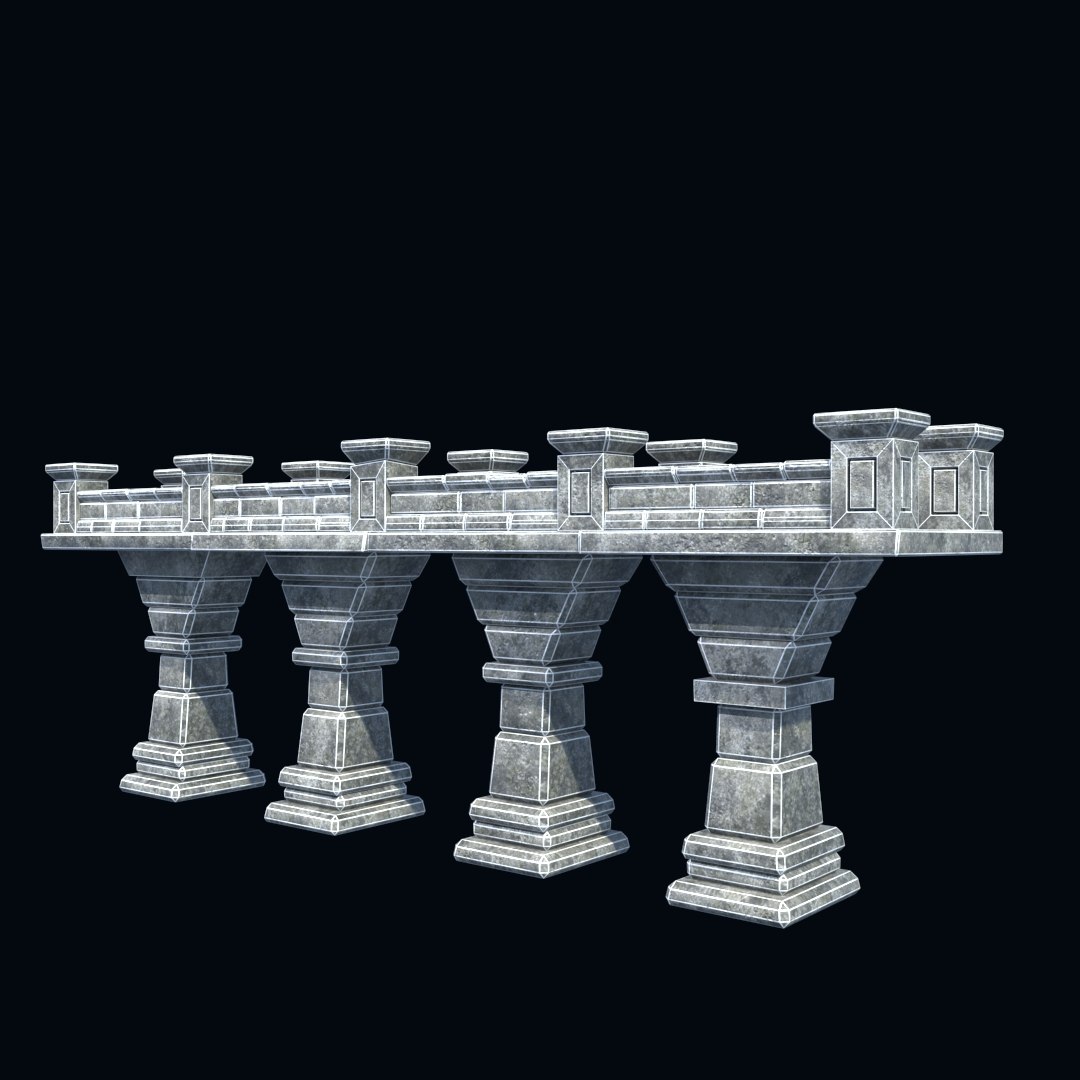 3D BRIDGE AZTEC MAYAN INCA STONE PLATFORM STAIRS COLLECTION ...