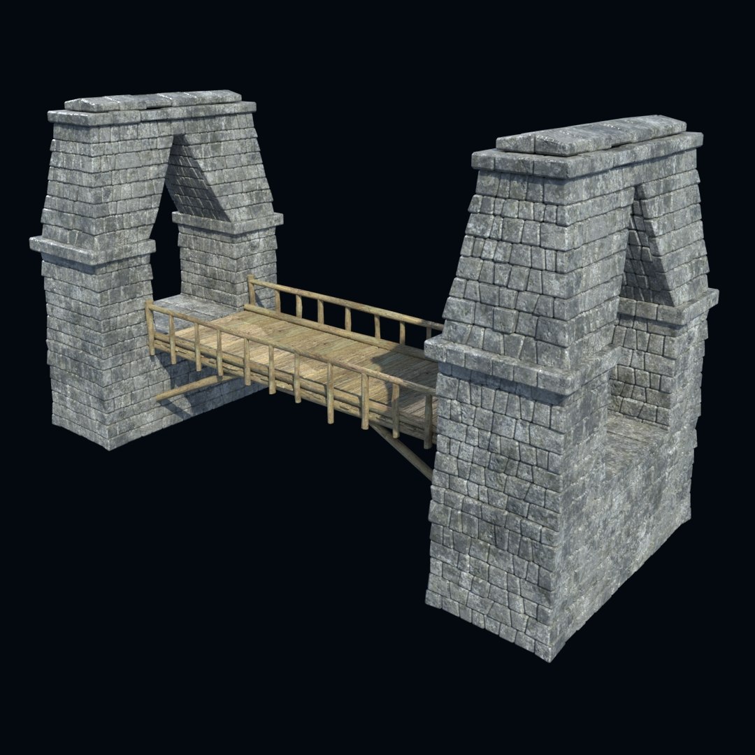 3D BRIDGE AZTEC MAYAN INCA STONE PLATFORM STAIRS COLLECTION ...