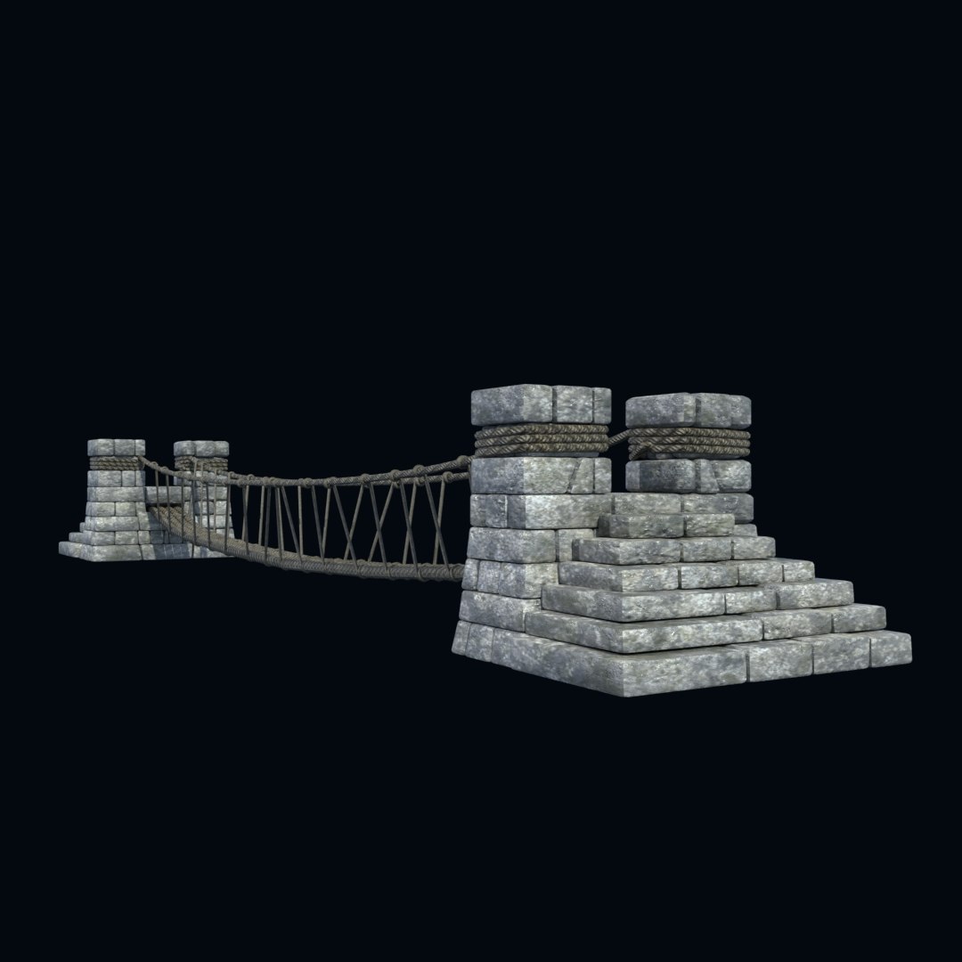 3D BRIDGE AZTEC MAYAN INCA STONE PLATFORM STAIRS COLLECTION ...