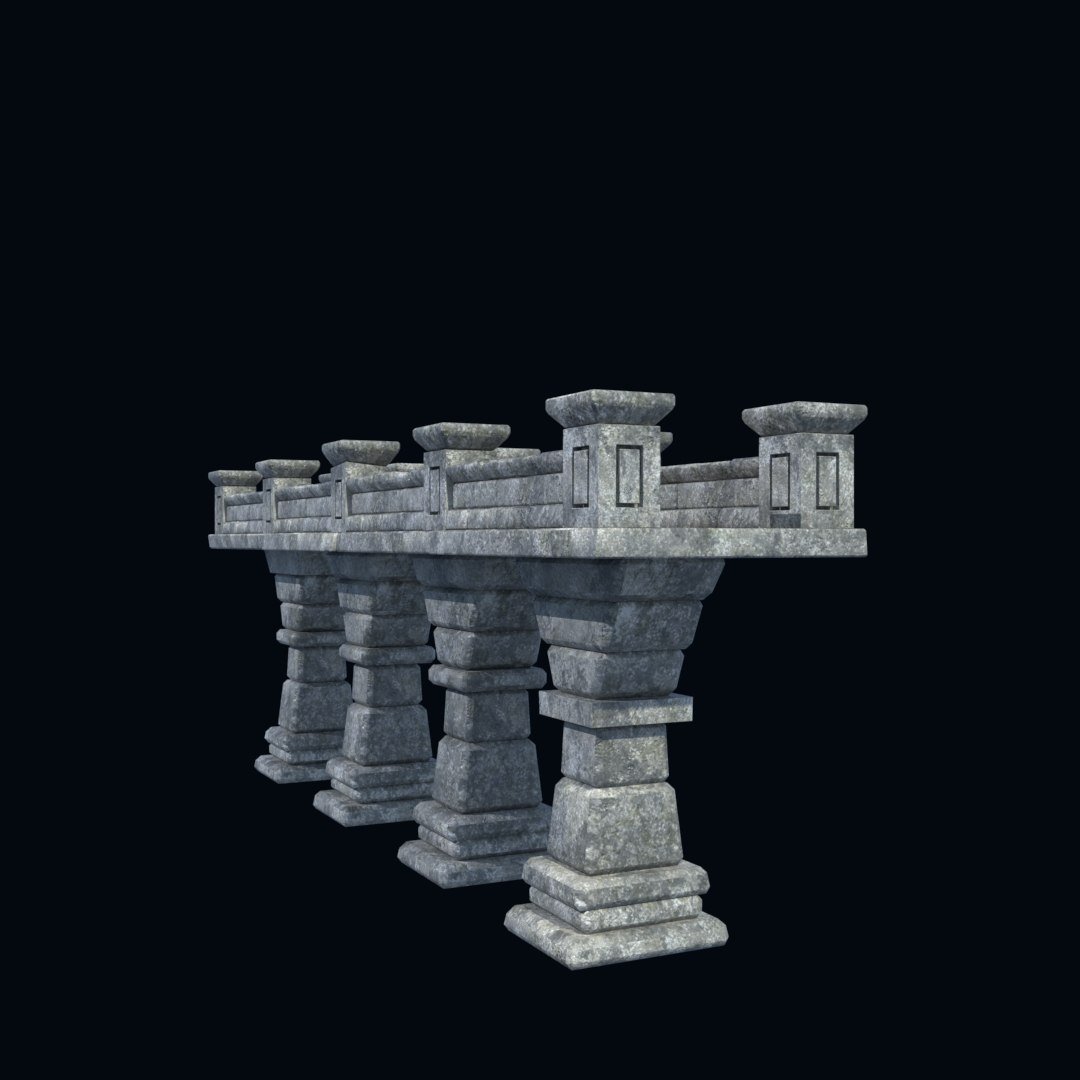 3D BRIDGE AZTEC MAYAN INCA STONE PLATFORM STAIRS COLLECTION ...