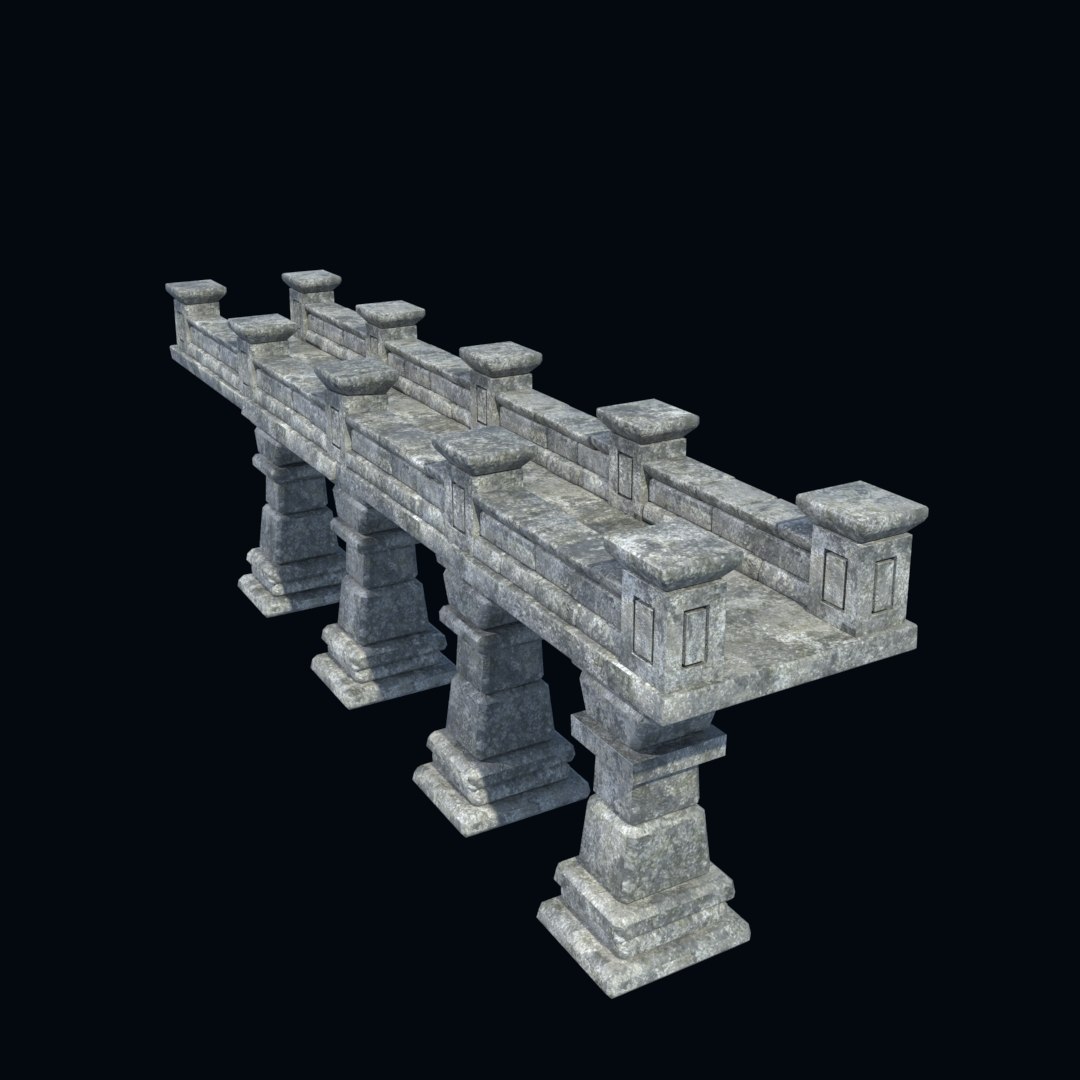 3D BRIDGE AZTEC MAYAN INCA STONE PLATFORM STAIRS COLLECTION ...