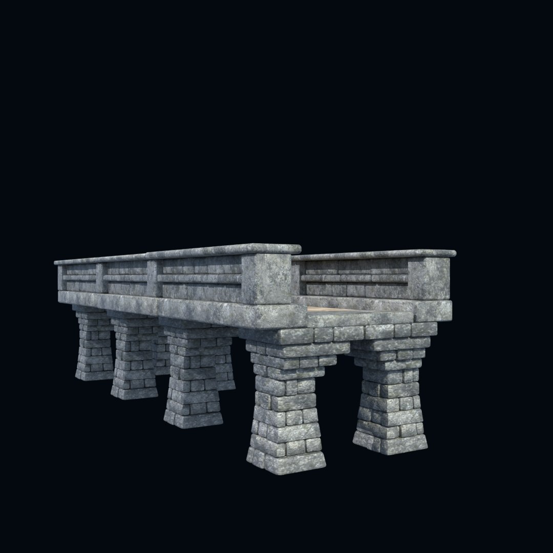 3D BRIDGE AZTEC MAYAN INCA STONE PLATFORM STAIRS COLLECTION ...