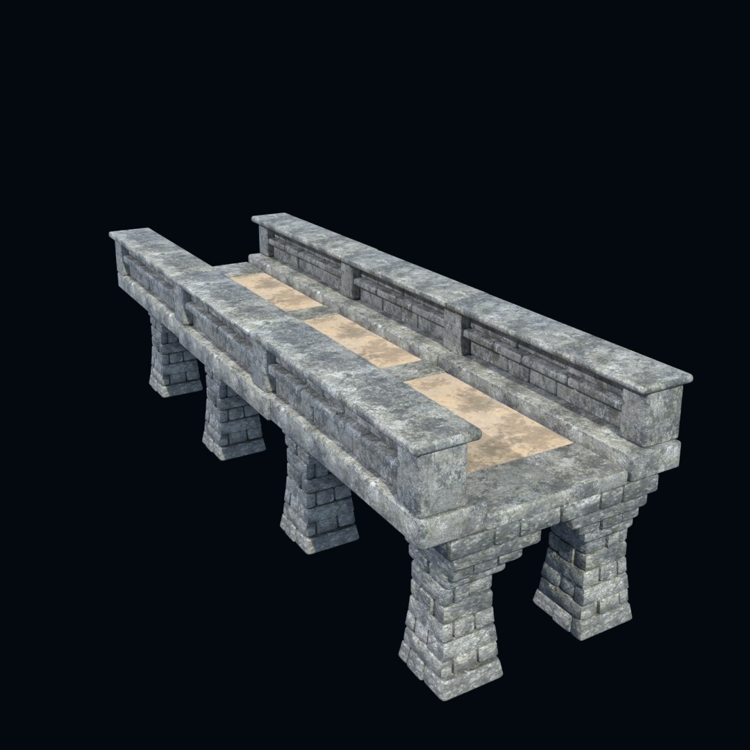 3D BRIDGE AZTEC MAYAN INCA STONE PLATFORM STAIRS COLLECTION ...