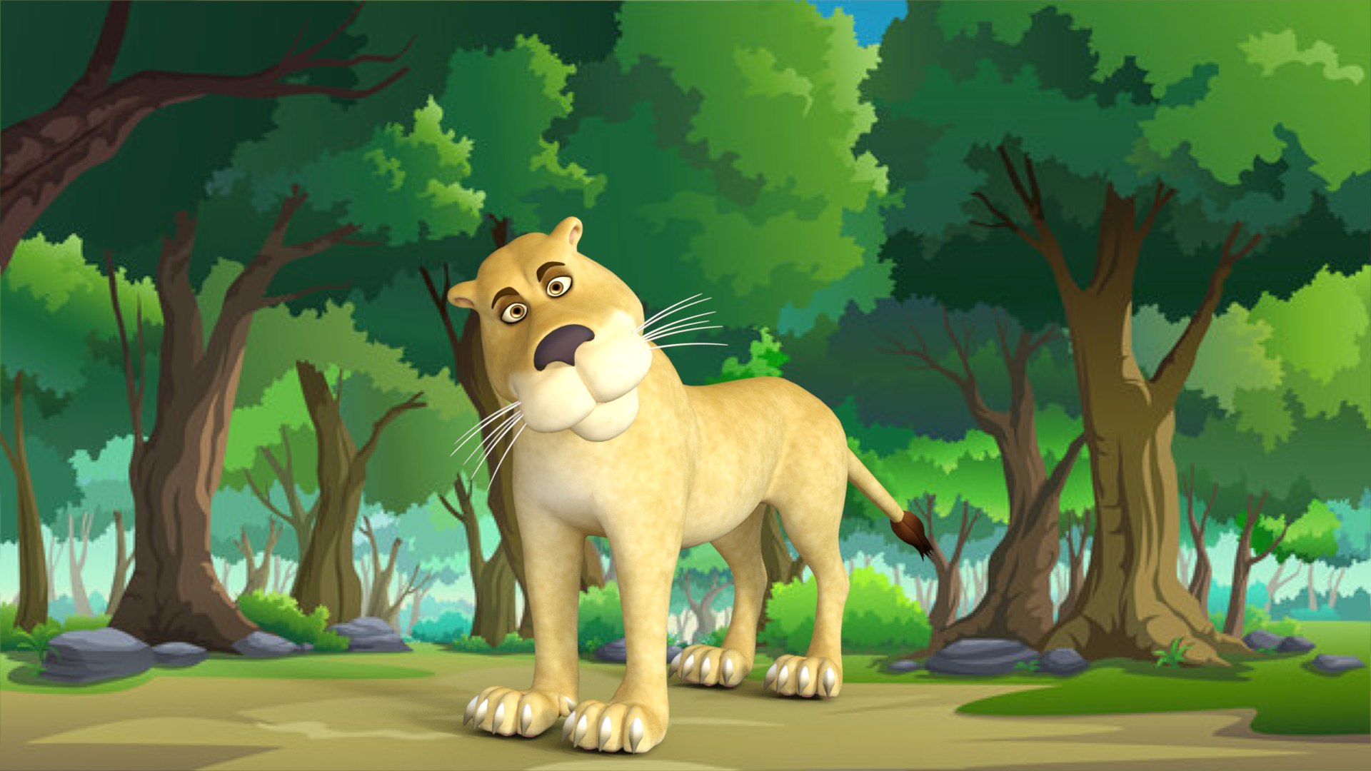 Cartoon Lioness Rigged 3D Model - TurboSquid 2017248