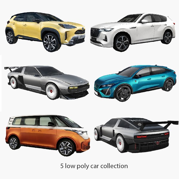 5 low poly car collection 3D 모델 - TurboSquid 1970984
